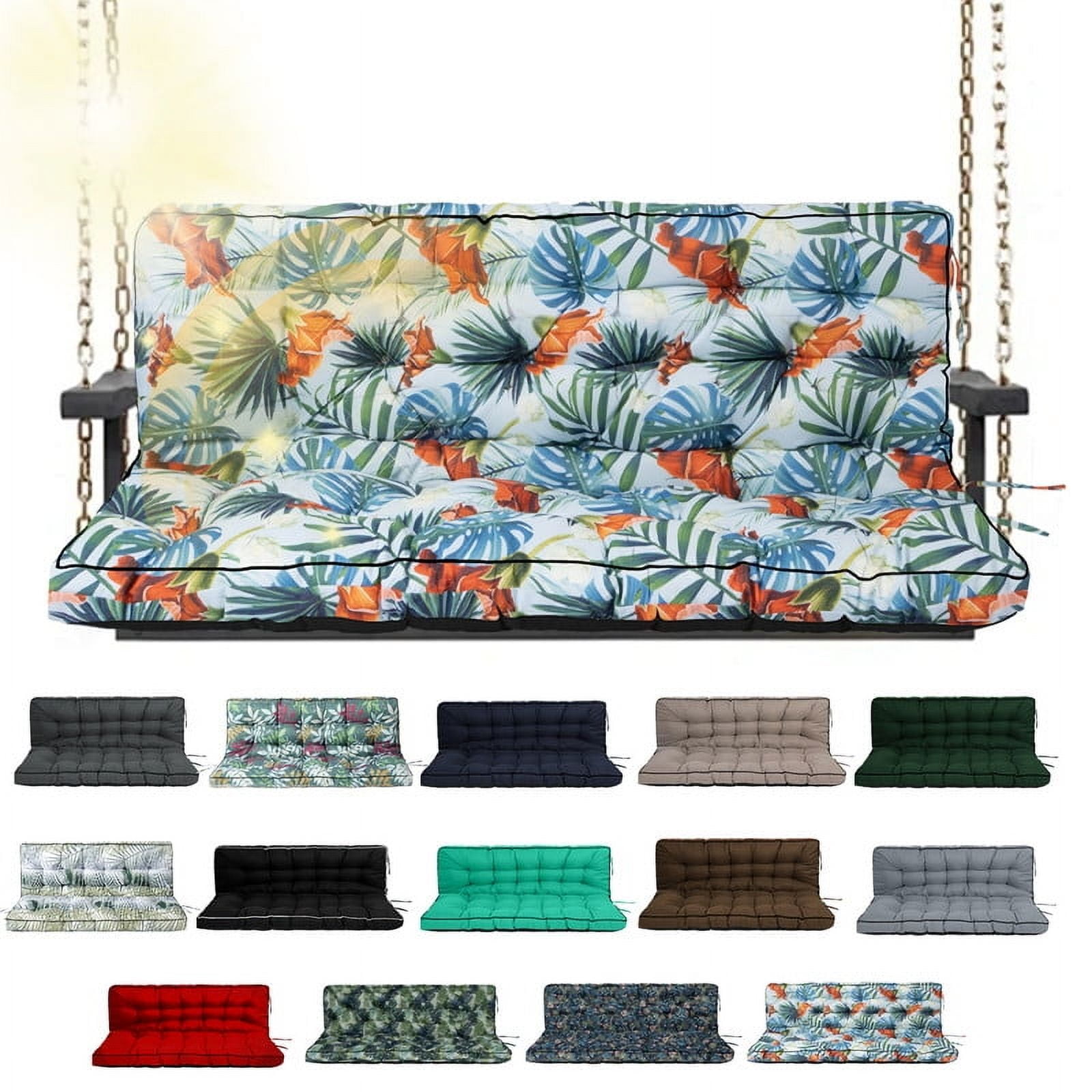 Swing Cushions 3 Seater Replacement, Waterproof Porch Swing Cushions ...