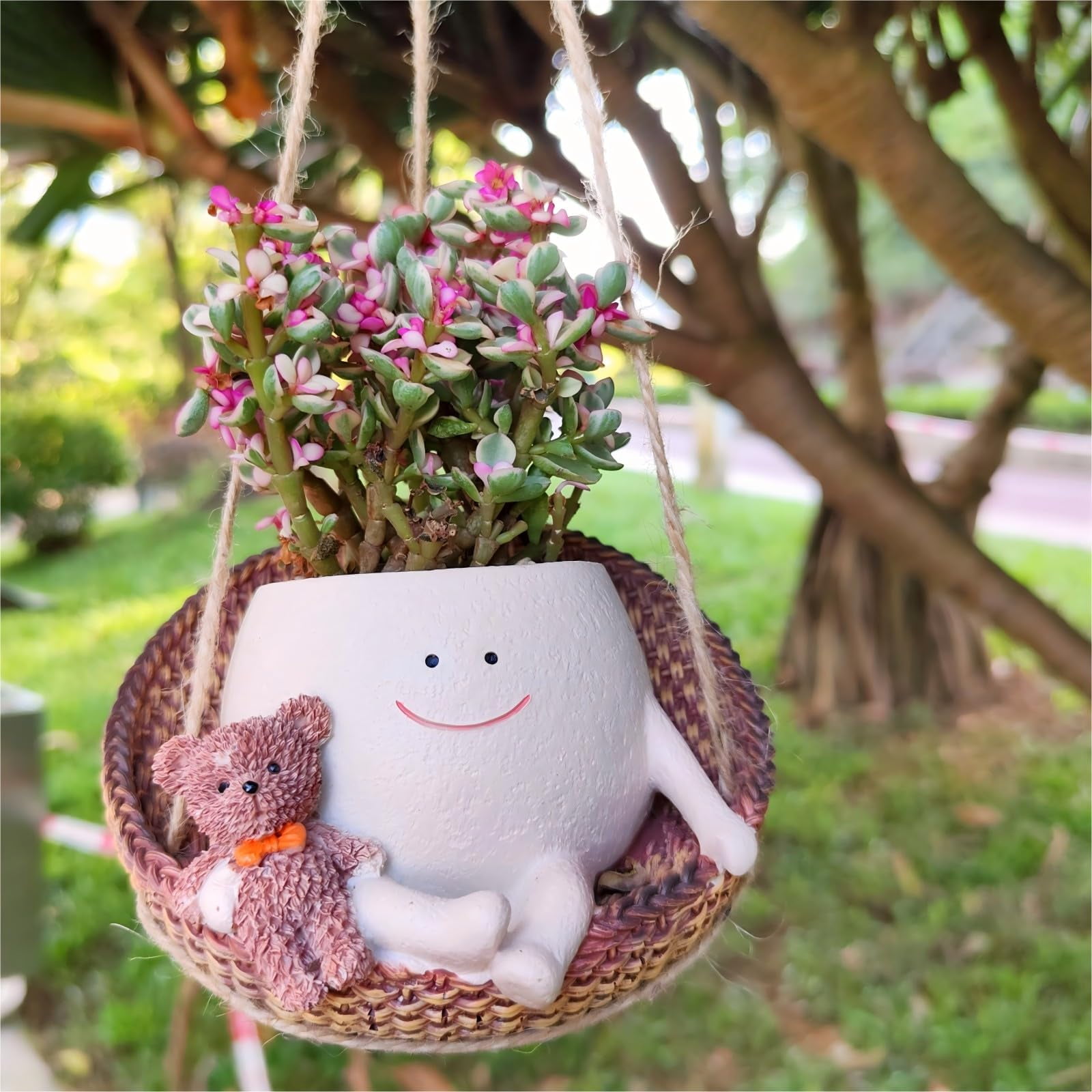 Swing Face Planter Pot Hanging Cute Smiley Plant Pots Unique Smiley ...