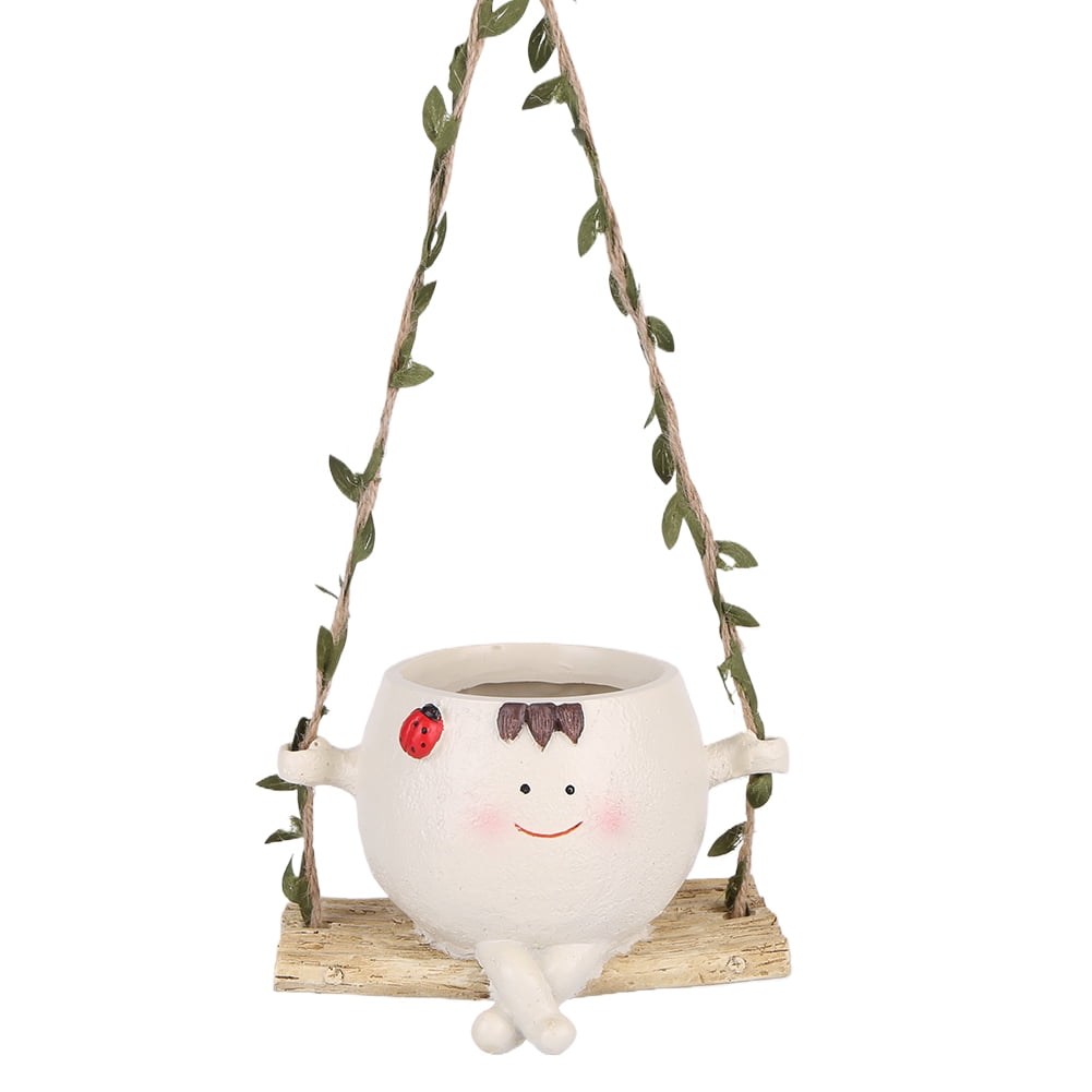 Swing Face Planter Pot Resin Flower Head Planters Succulent Pots for ...