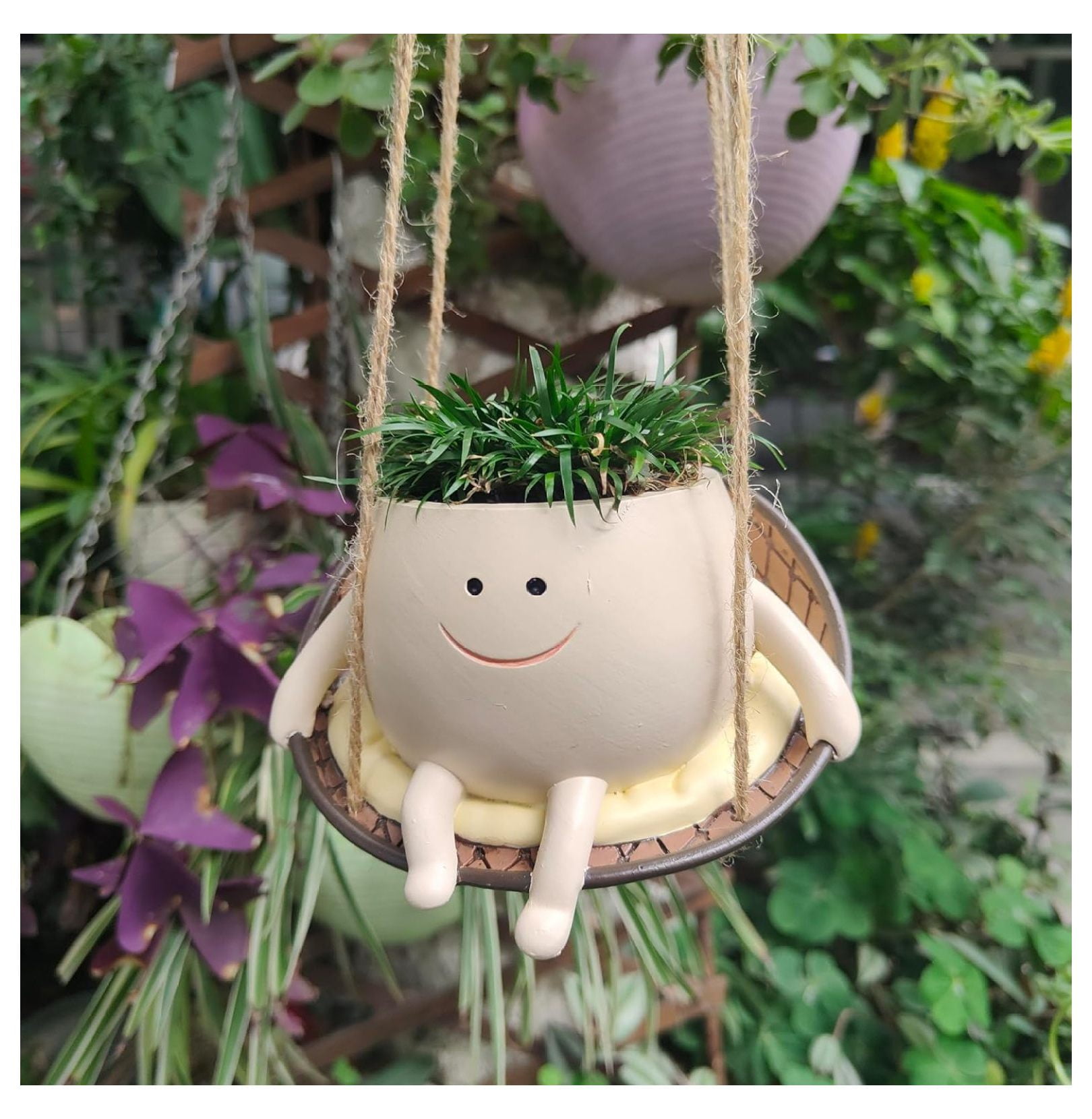 Swing Face Planter Pots,Hanging Planters for Indoor Plants,Gardening ...