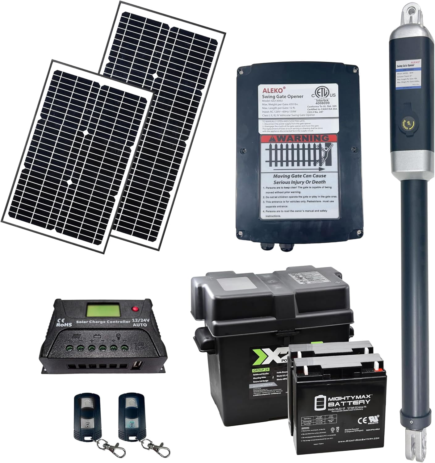 Swing Gate Opener | Solar Power Automatic Driveway Gates Operator ...