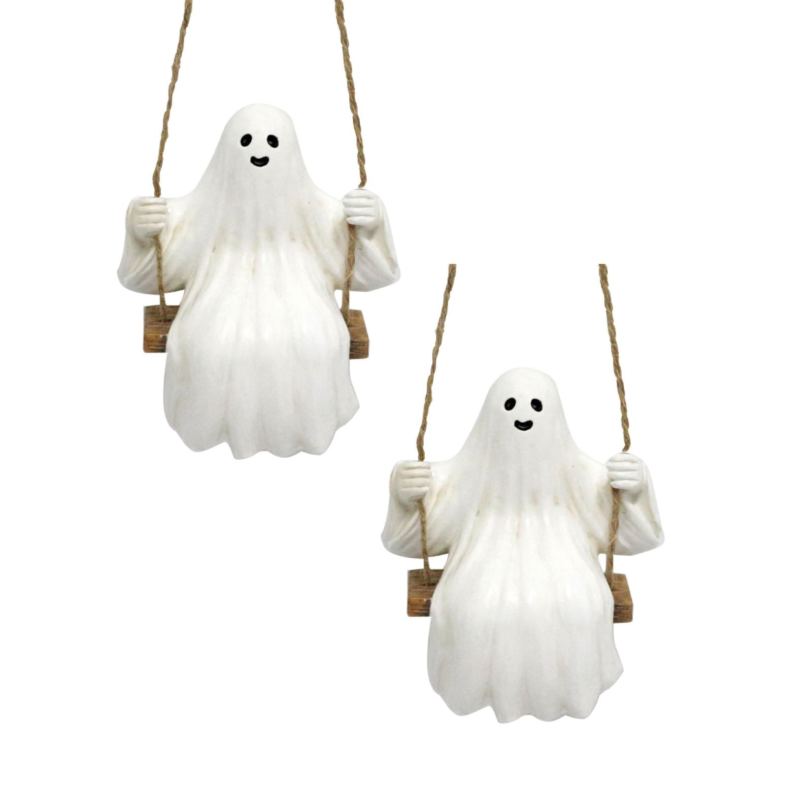 Swing Ghost Garden Statue Outdoor Halloween Decor，3.39 Inch Cute Ghost ...