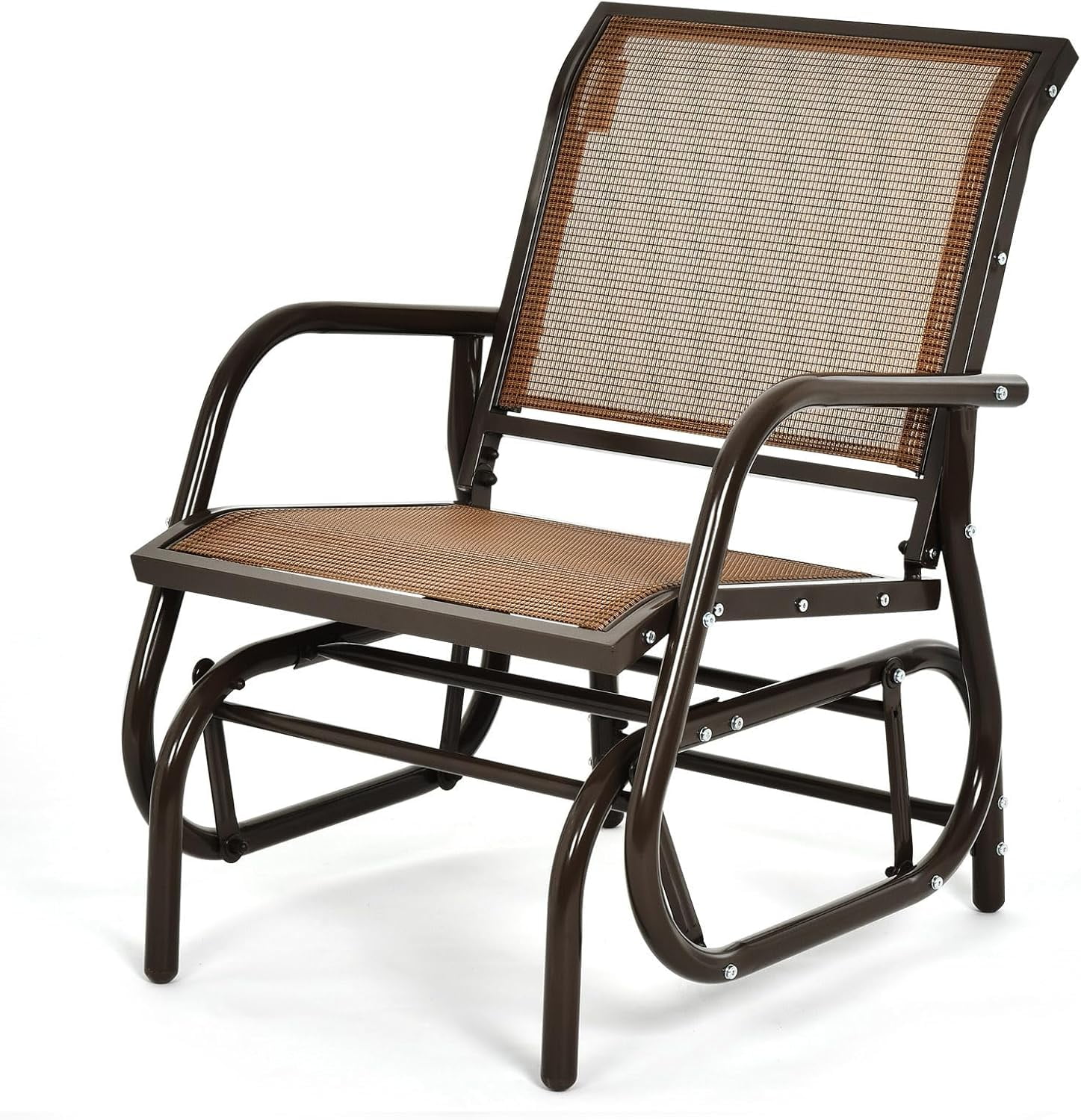 Swing Glider Chair, Outdoor Rocking Chair w/Study Metal Frame ...