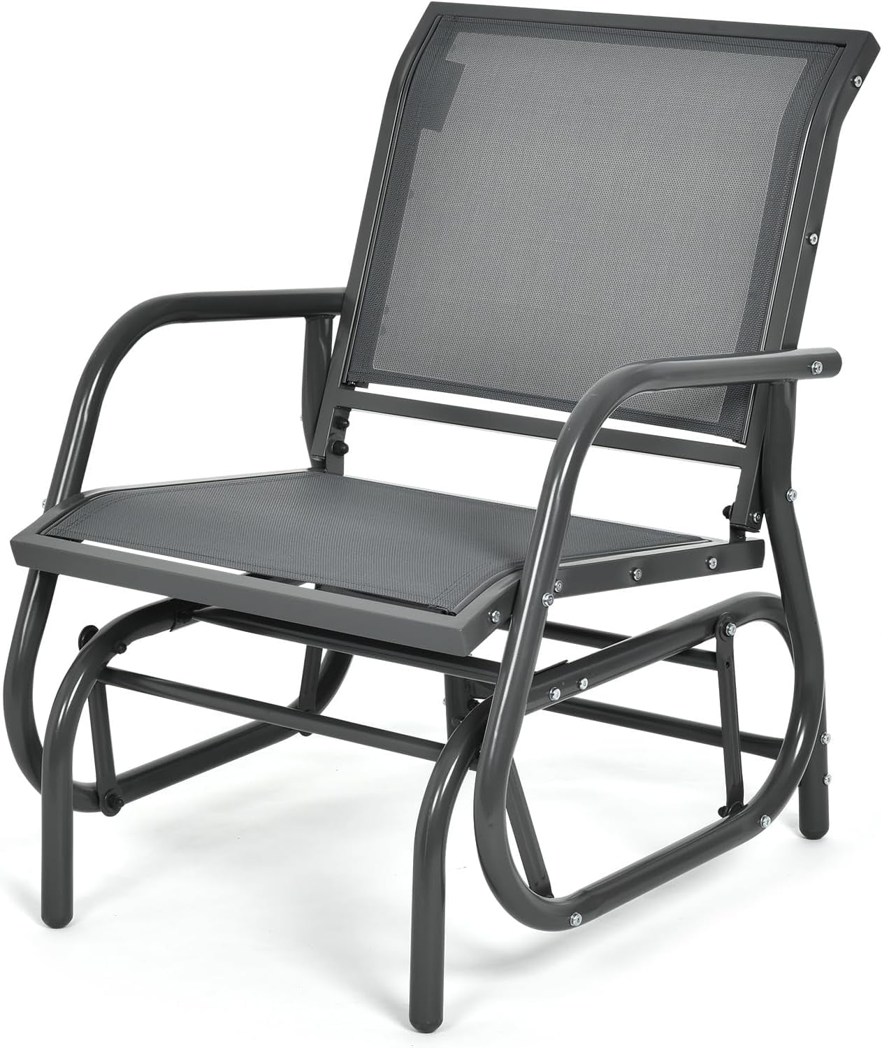 Swing Glider Chair, Outdoor Rocking Chair w/Study Metal Frame ...