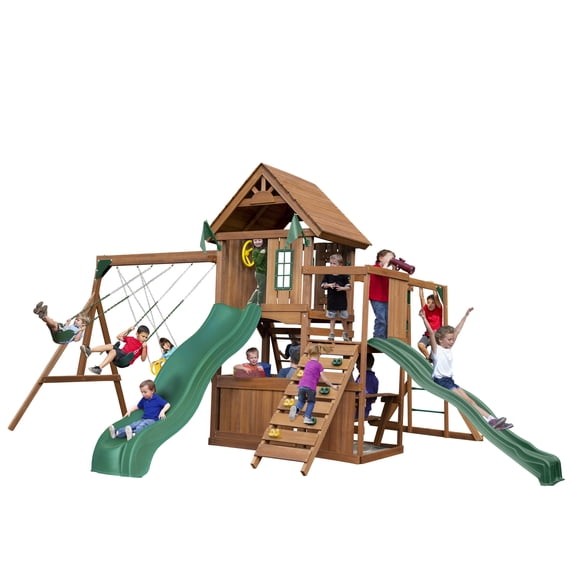 Swing-N-Slide Super Knightsbridge Outdoor Wooden Playground Set with ...