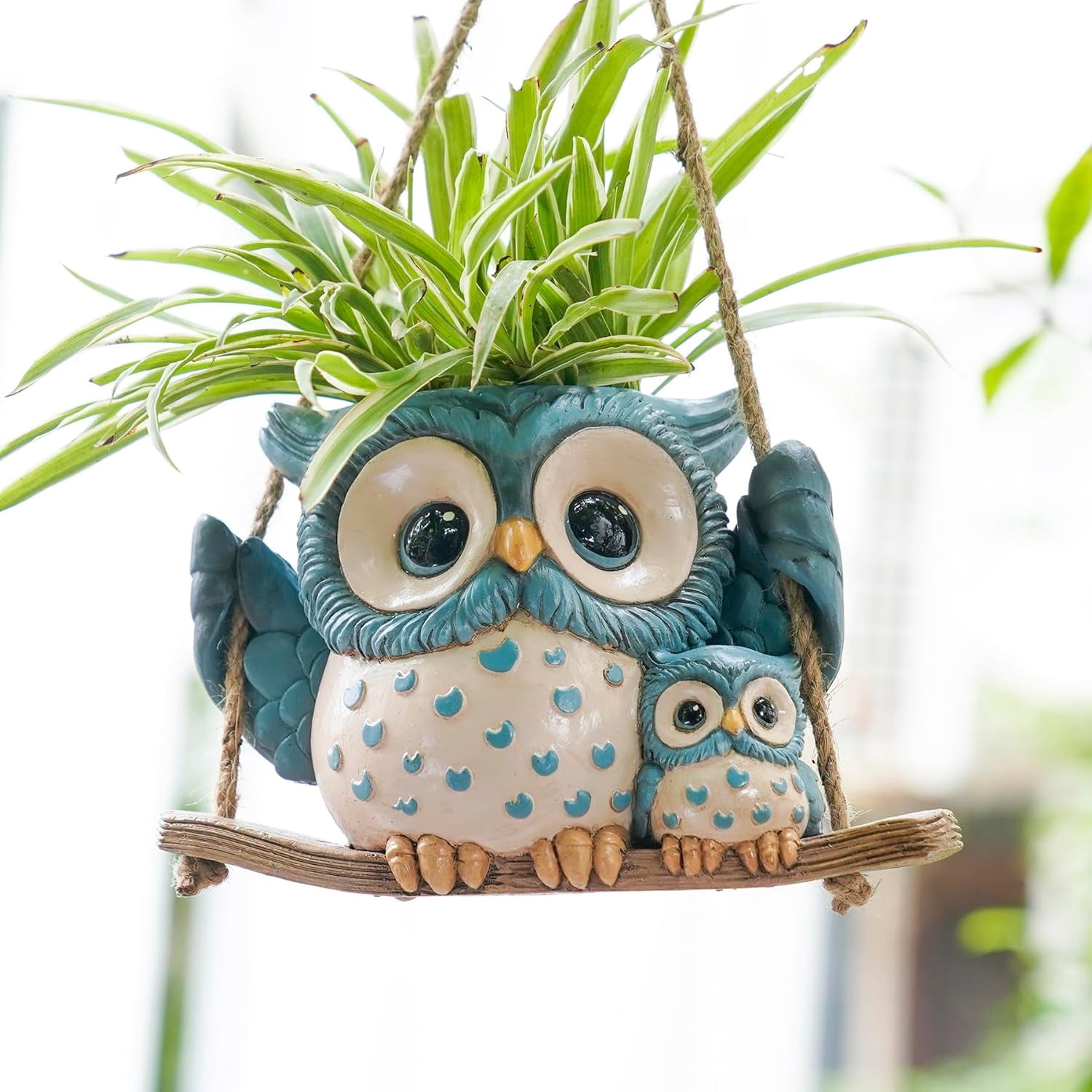 Swing Owl Hanging Planters for Indoor Plants, Cute Small Succulent Pots ...