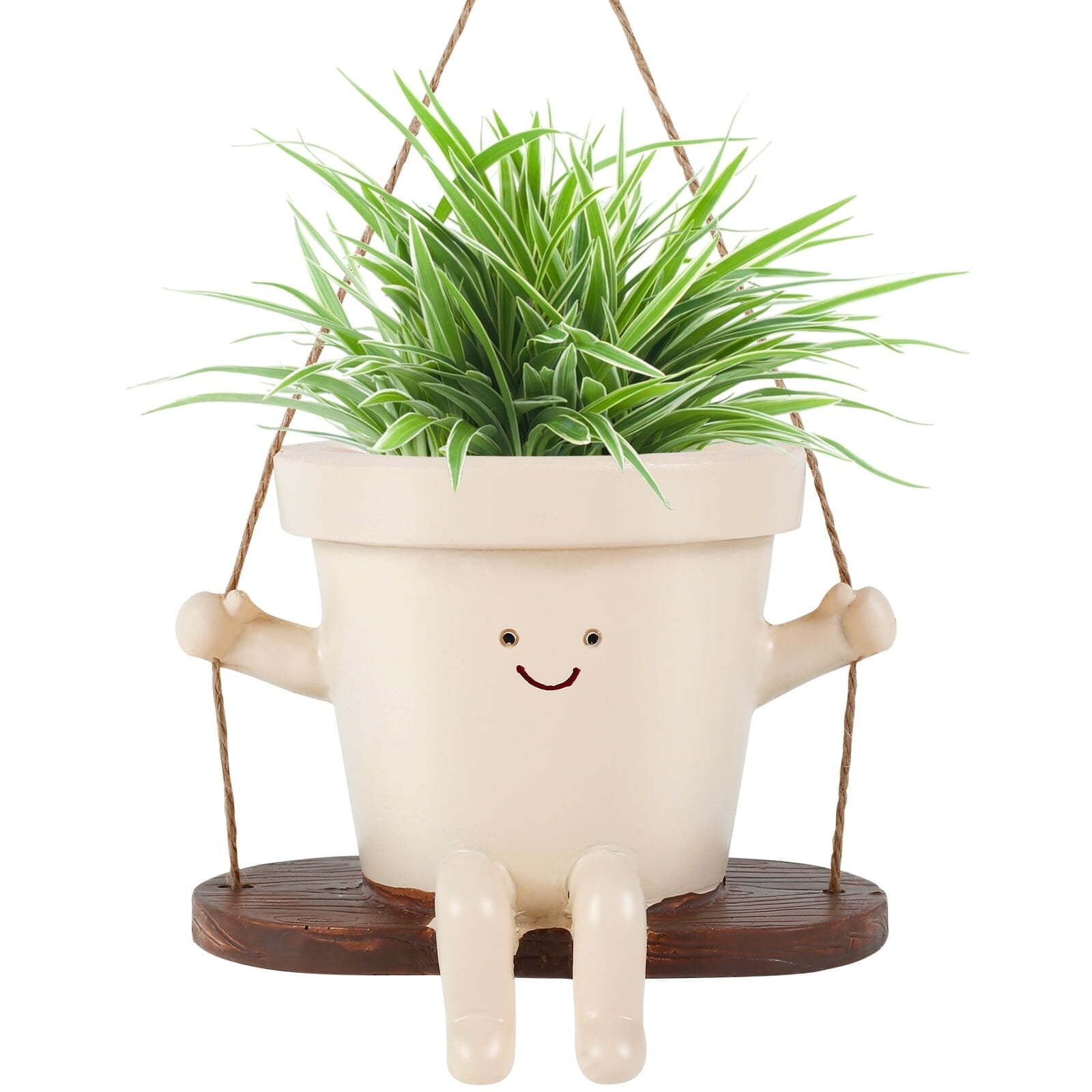 Swing Planter Pot Smile Face Swing Flowers Pot Cute Hanging Swing ...