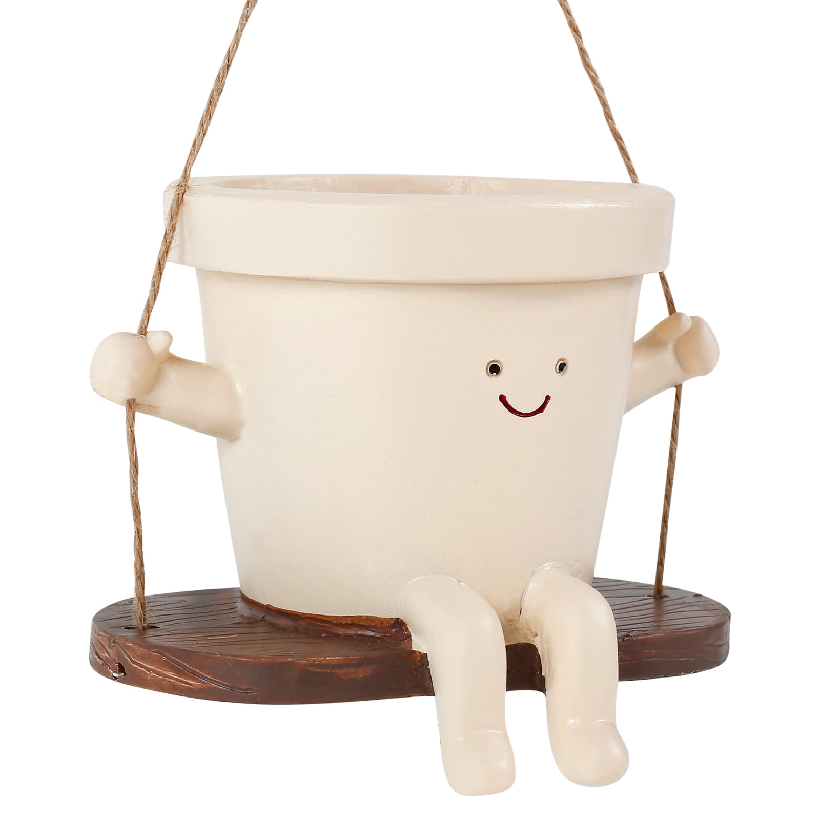 Swing Planter Pot Smile Face Swing Flowers Pot Resin Swing Hanging ...