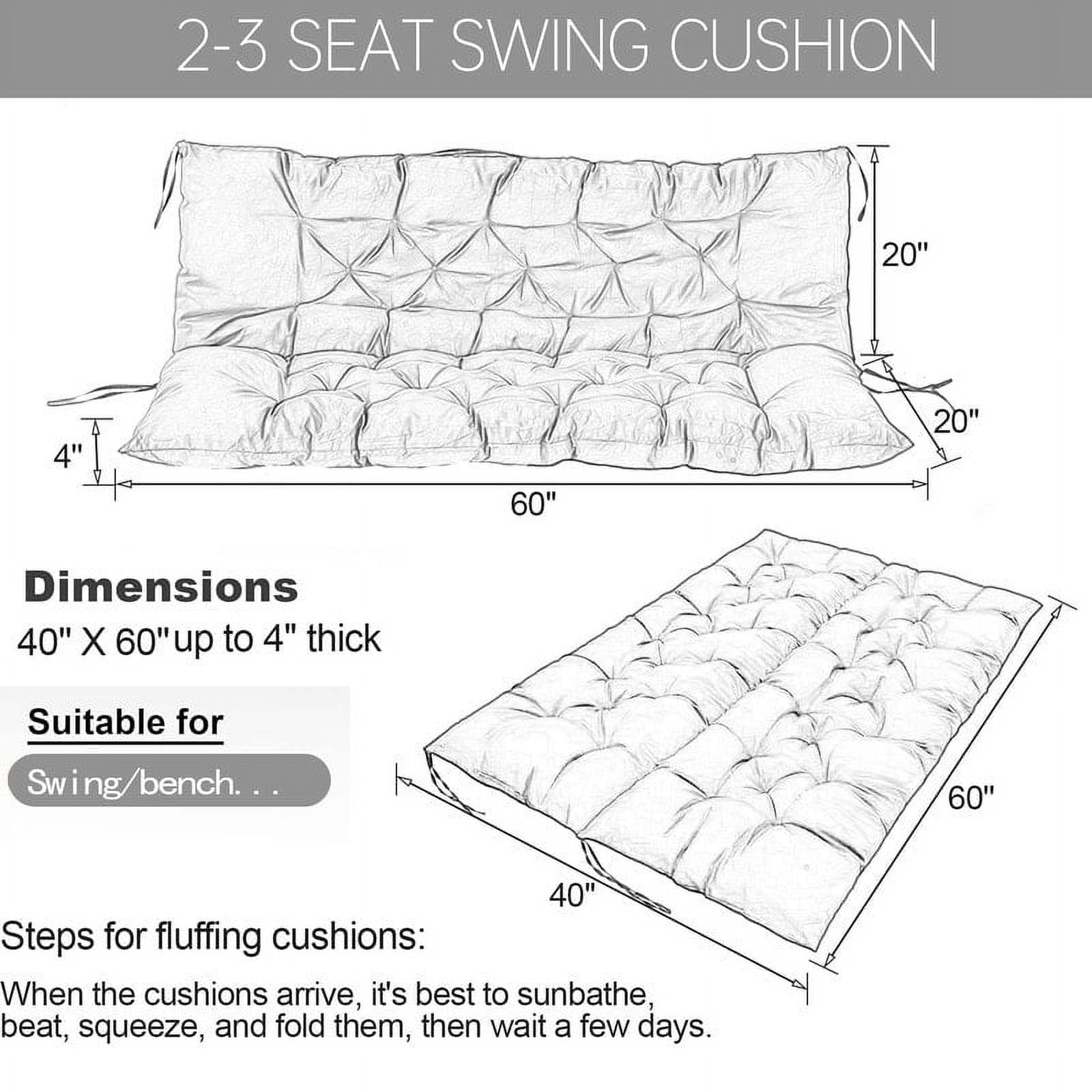 Swing Replacement Cushion, Outdoor Bench Cushions with Backrest Thicken ...