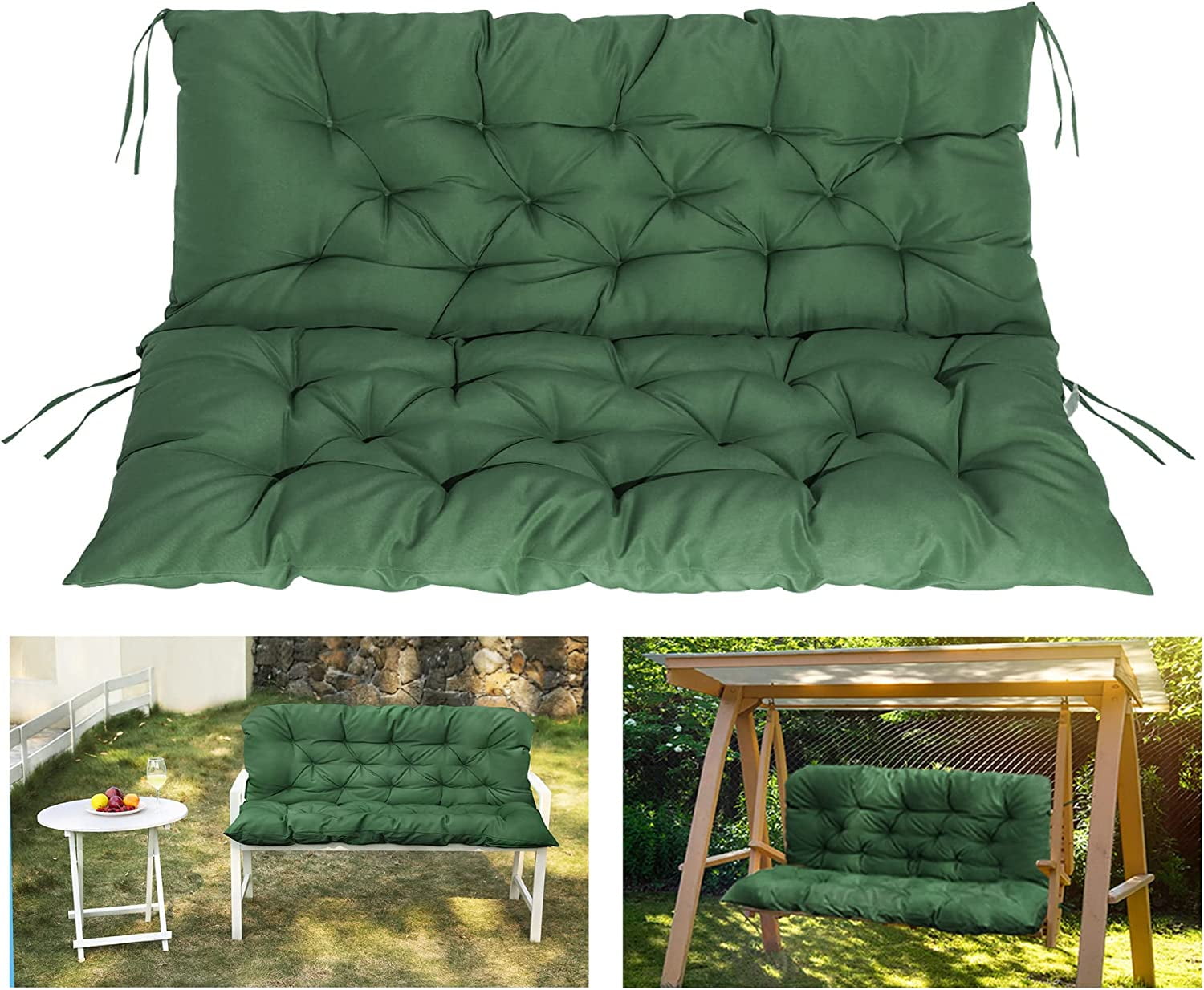 Swing Replacement Cushions Waterproof Porch Swing Cushions 2-3 Seater ...