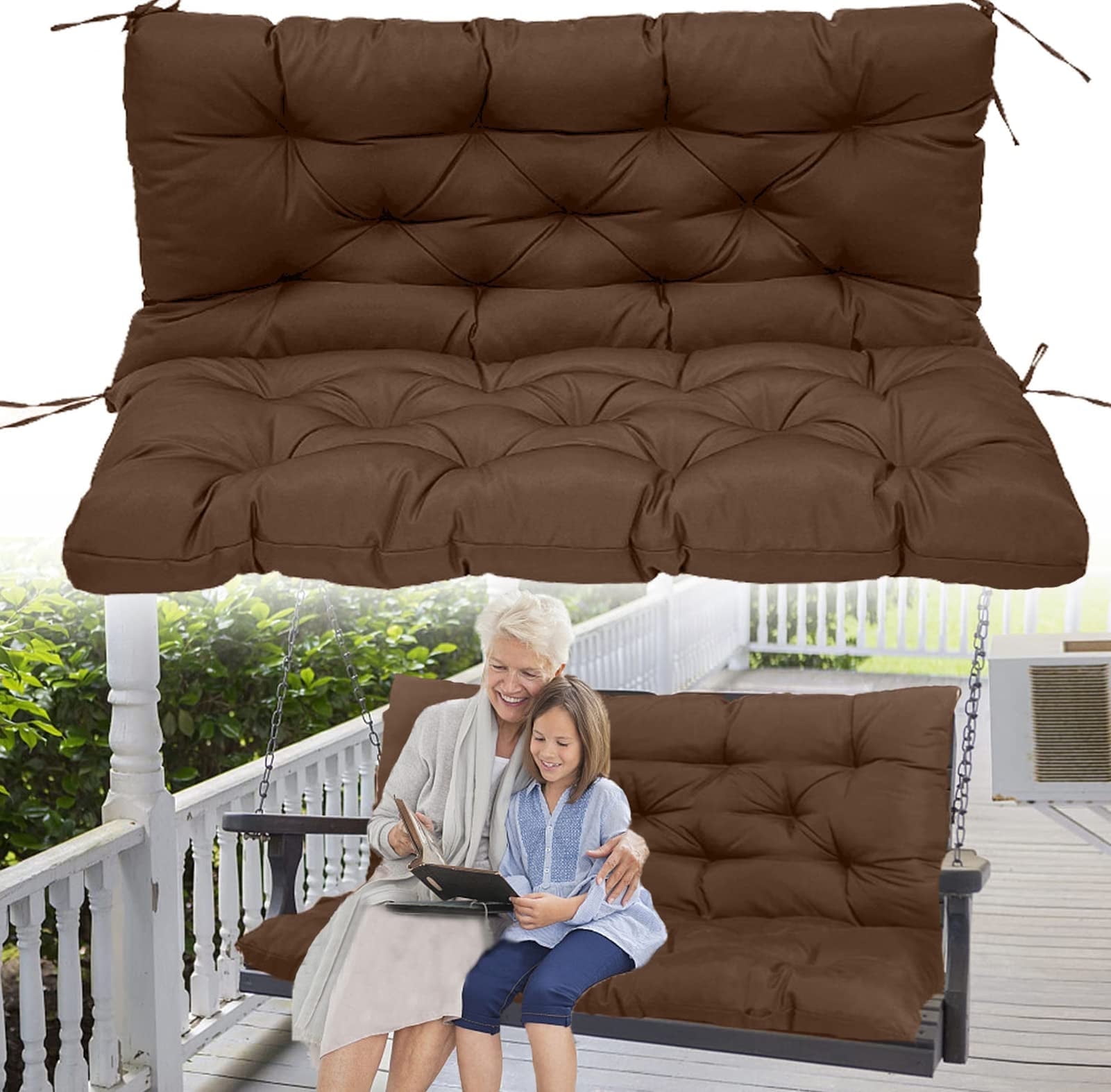 Swing Replacement Cushions with Backrest, Outdoor Seat Cushion Backrest ...