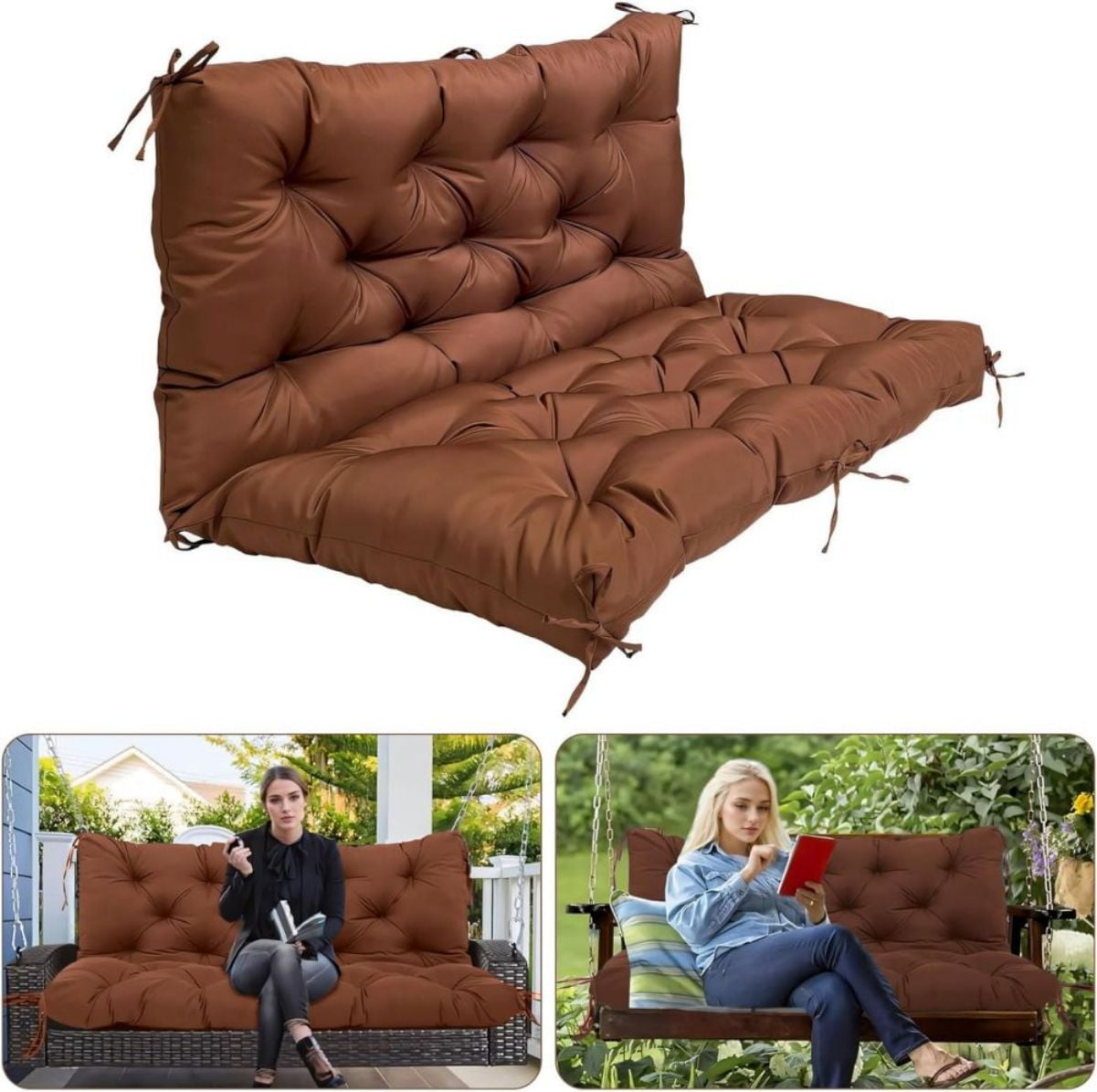 Swing Replacement Seat Cushions, 3 Seat Porch Swing Cushion Replacement ...