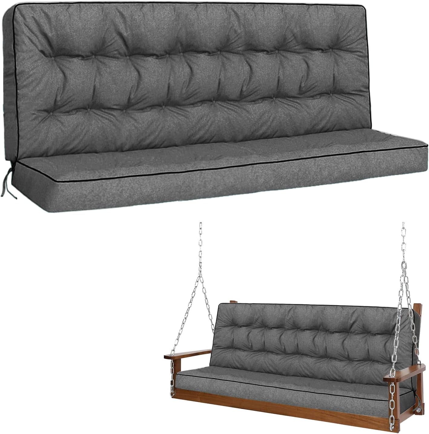 Swing Replacement Seat Cushions, Porch Swing Cushions 55 x 40 with ...