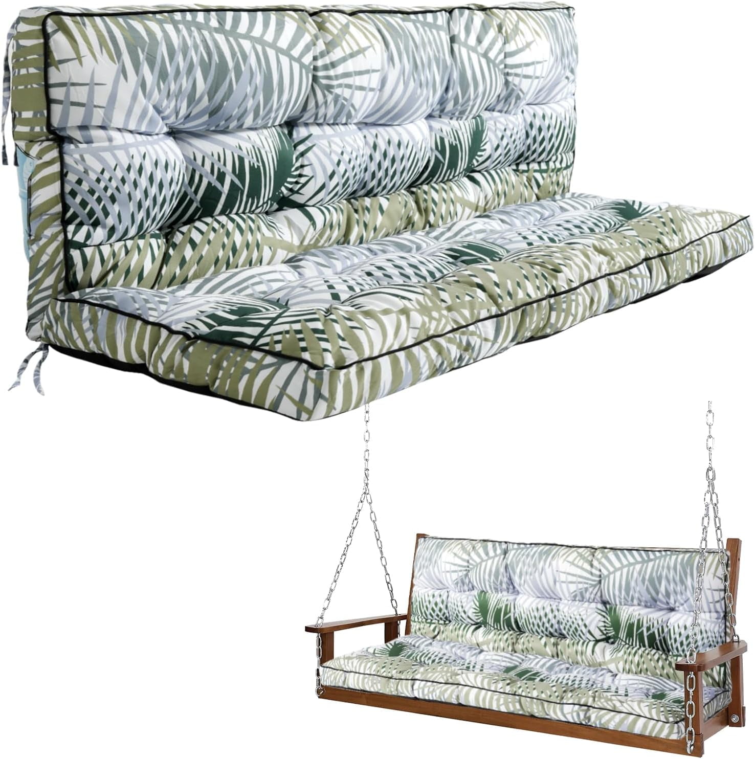 Swing Replacement Seat Cushions, Porch Swing Cushions 55 x 40 with ...
