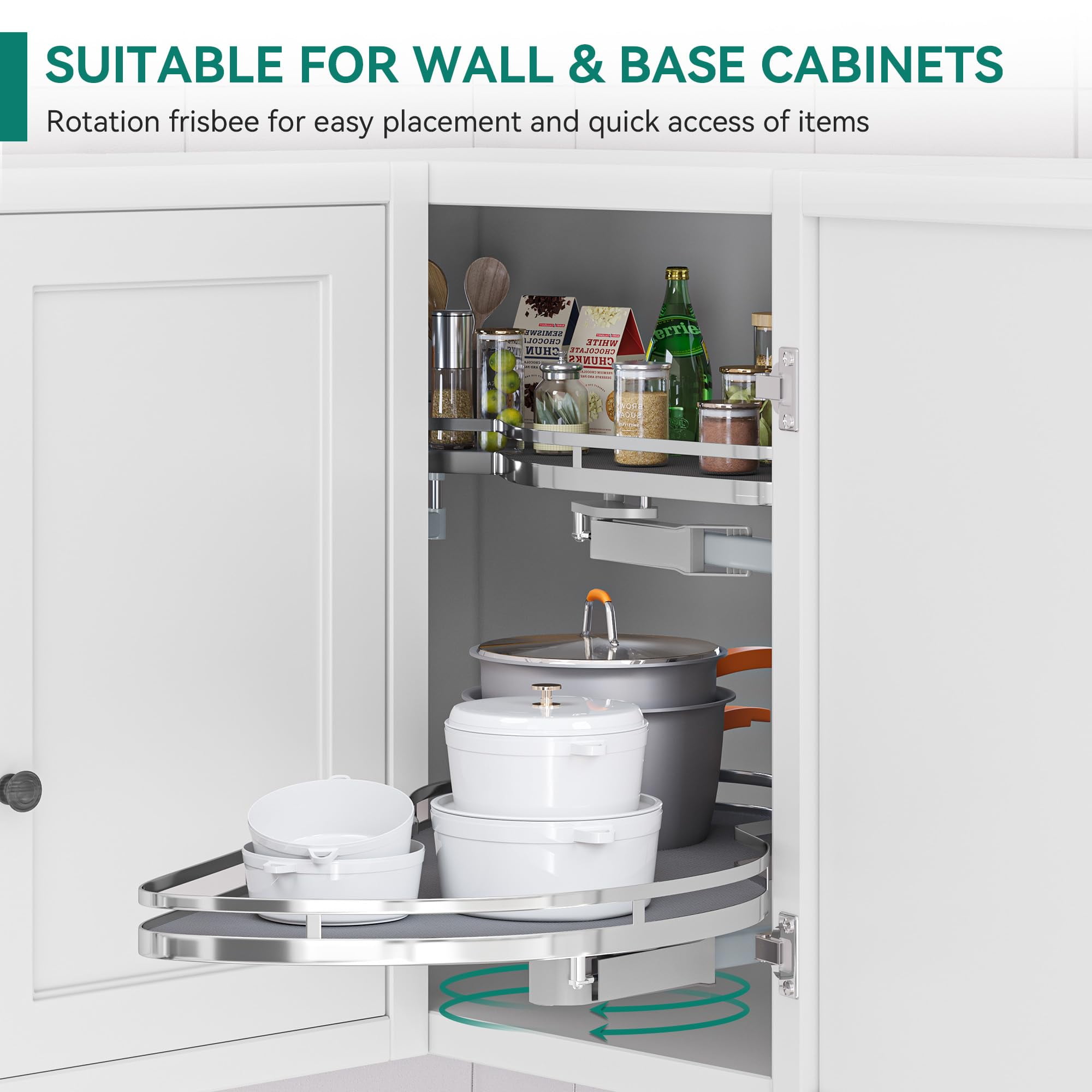 Swing Right Blind Corner Kitchen Cabinet Pull Out Organizer for 36", 2 ...