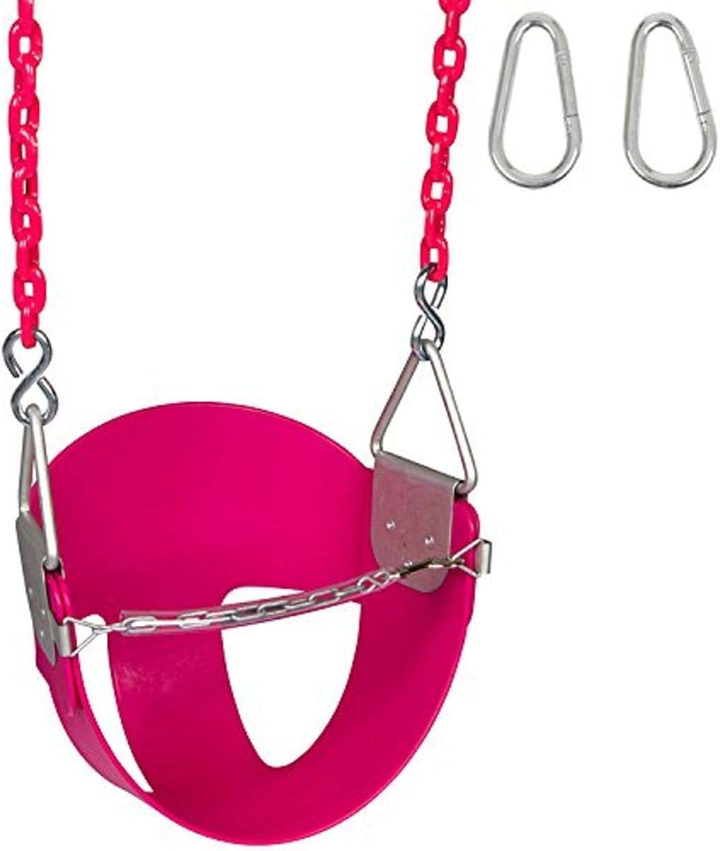Swing Set Stuff Highback Half Bucket (Pink) with 5.5 Ft. Coated Chain ...