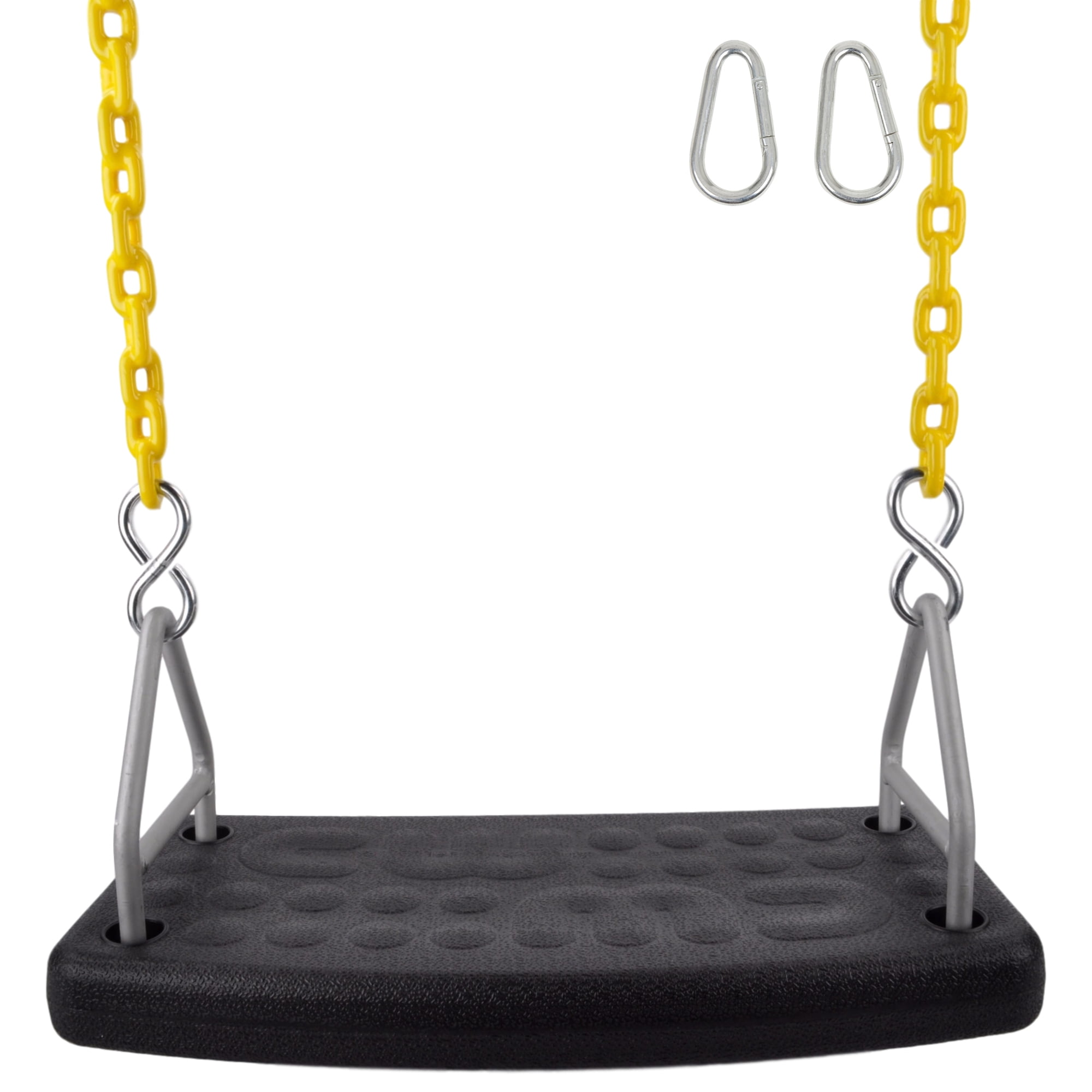 Swing Set Stuff Inc. Flat Seat with 8.5 Ft. Coated Chain (Black/ Yellow ...