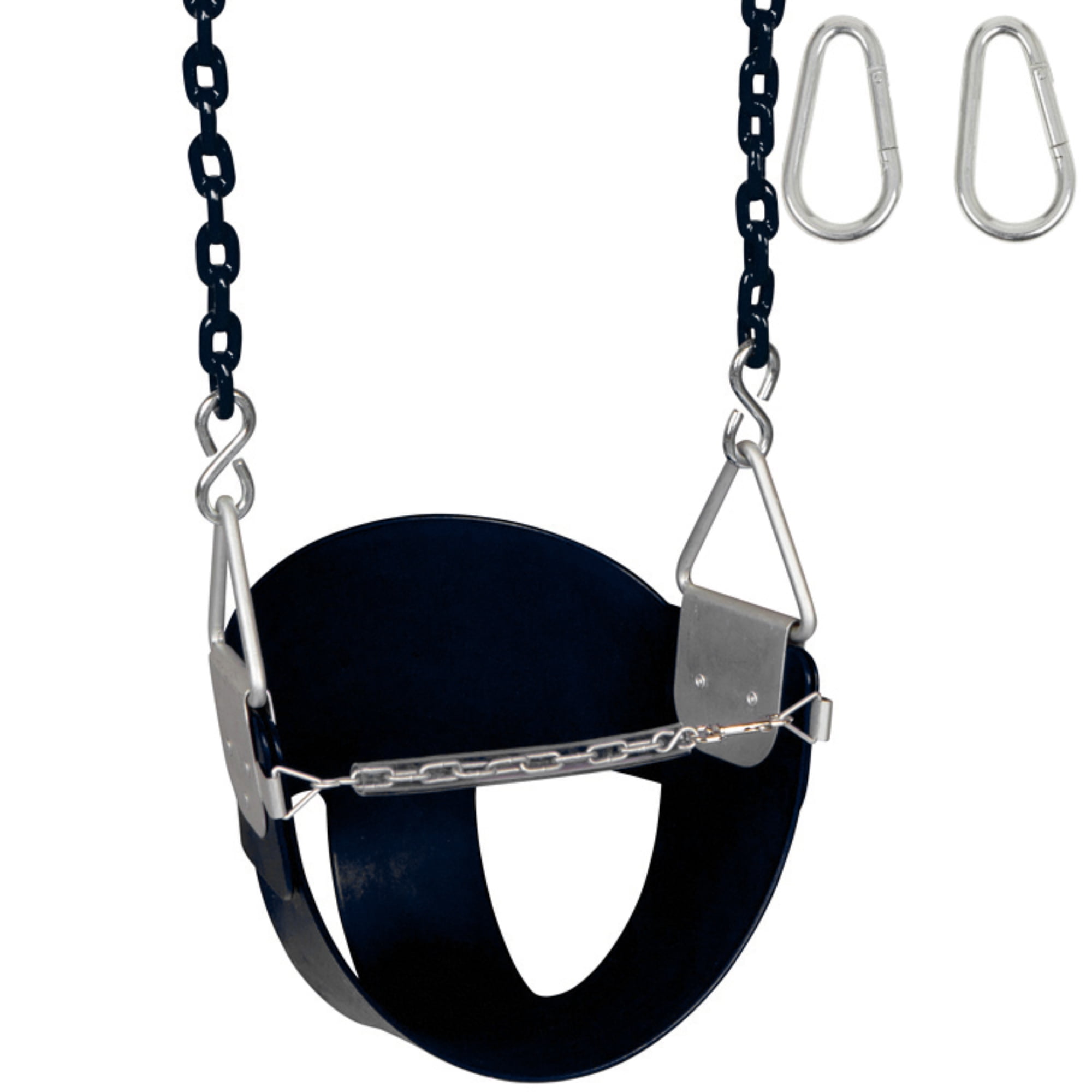 Swing Set Stuff Inc. Highback Half Bucket (Black) with 8.5 Ft. Coated ...