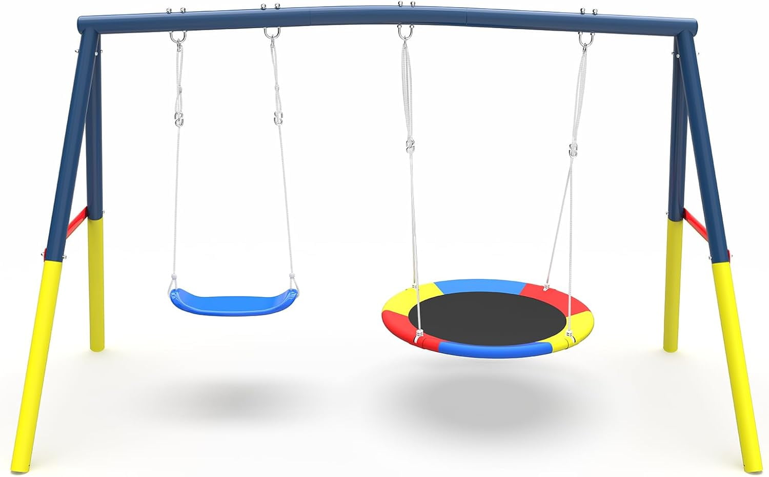 Swing Set for Backyard with Stand, Heavy Duty 440lbs Metal Outdoor ...