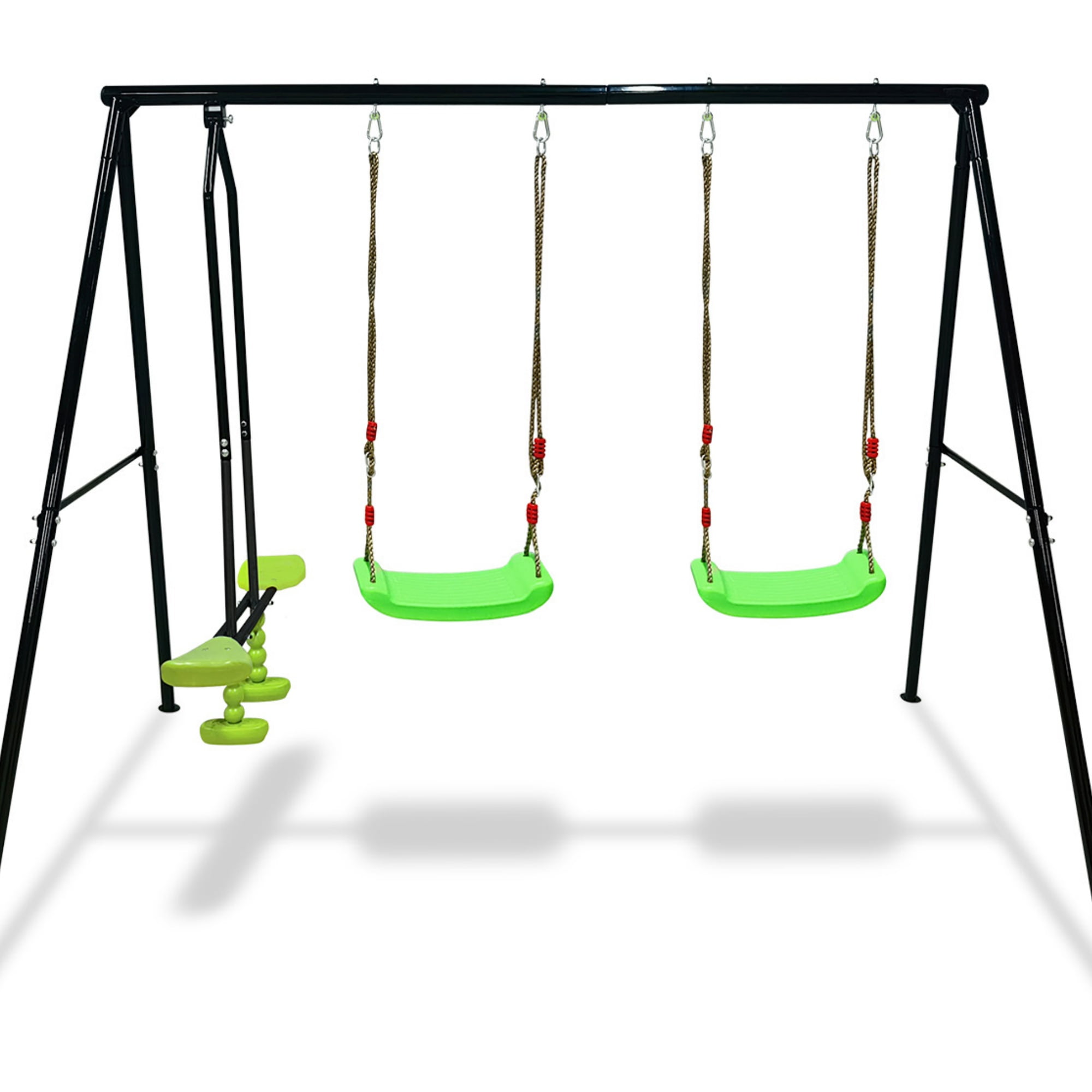 Swing Sets for Backyard, SHINPT 3 in 1 Metal Swing Set with 2 Blet ...