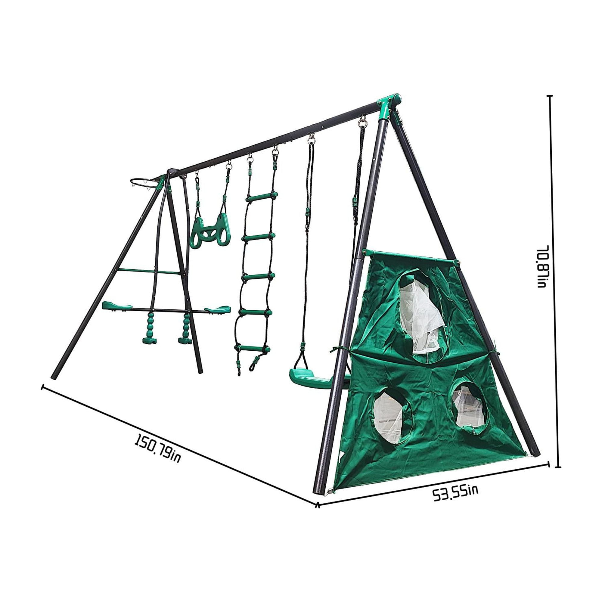 Swing Sets For Backyard 550lbs Function Swingset With Face To Face Safe ...