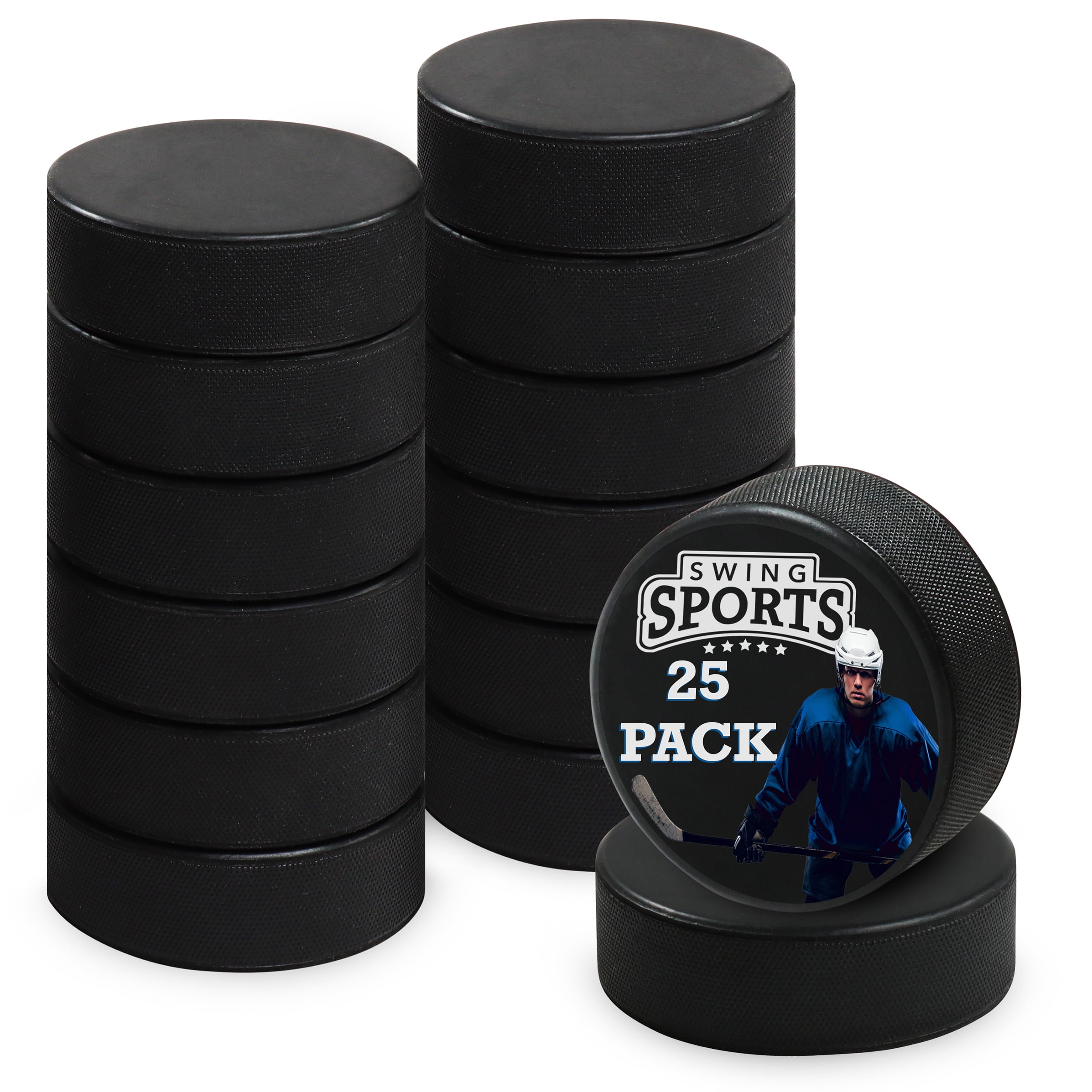 Swing Sports - Indoor Street Hockey Pucks, 25pk Rubber Biscuits, 6oz ...