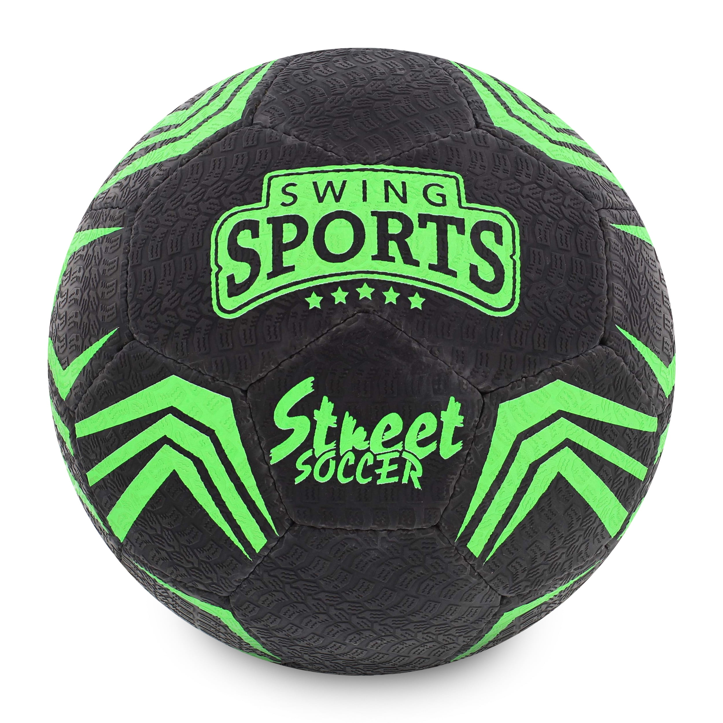 Swing Sports Soccer Ball - Black and Green Rubber All Terrain Size 5 ...