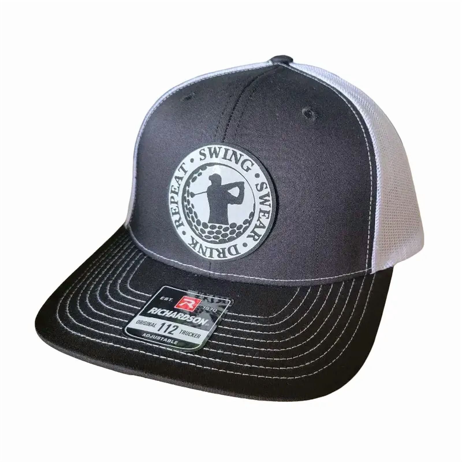 Swing Sweat Drink Repeat Leather Patch Golf Hat, Adjustable Trucker Cap ...