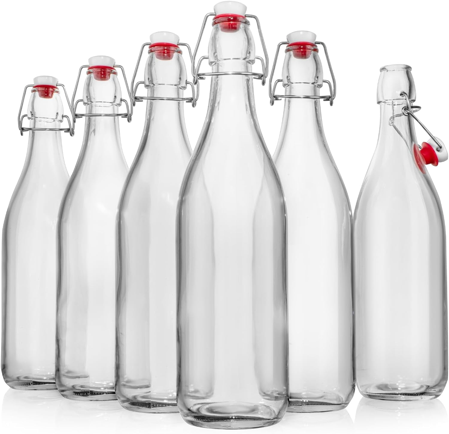 Swing Top Glass Bottles [1 Liter / 33 fl. oz.] [Pack of 6] – Flip Top ...