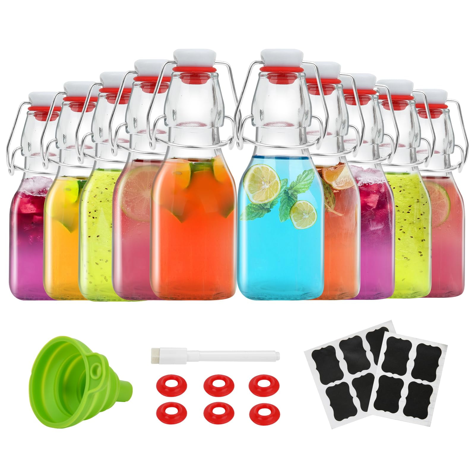 Swing Top Glass Bottles 4 oz, Flip Cap Airtight Containers for Home ...