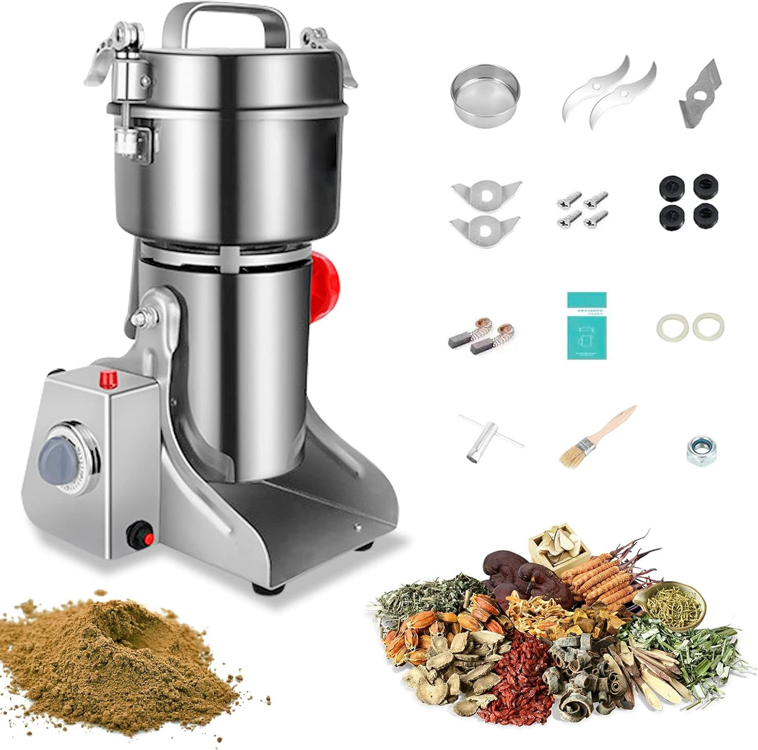 Swing Type Grain Mill Grinder 3000W, Electric Grain Grinder 800g, 110V ...