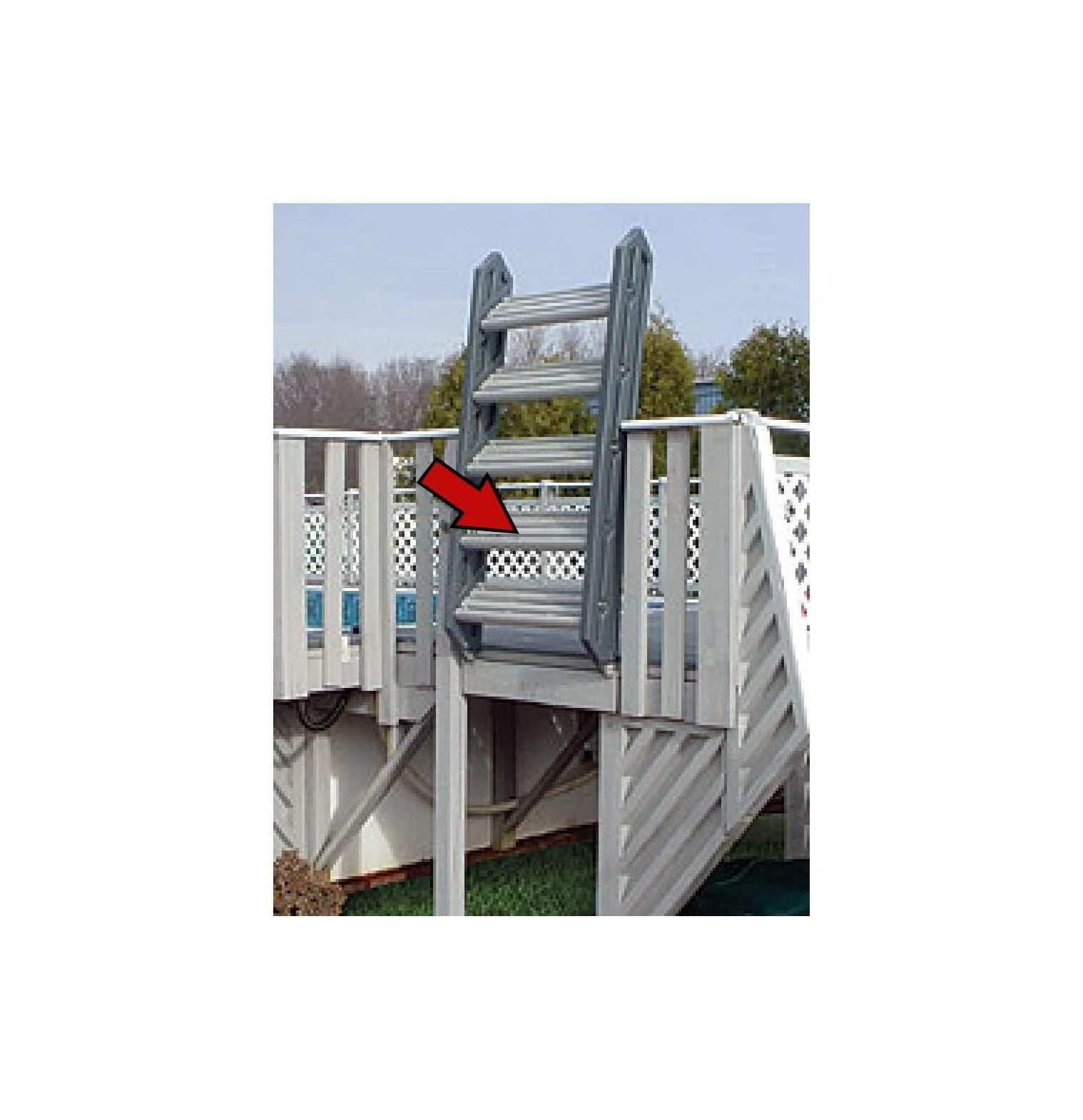 Swing-Up Ladder Steps for use with CintBllTer Pools-Brown - Walmart.com