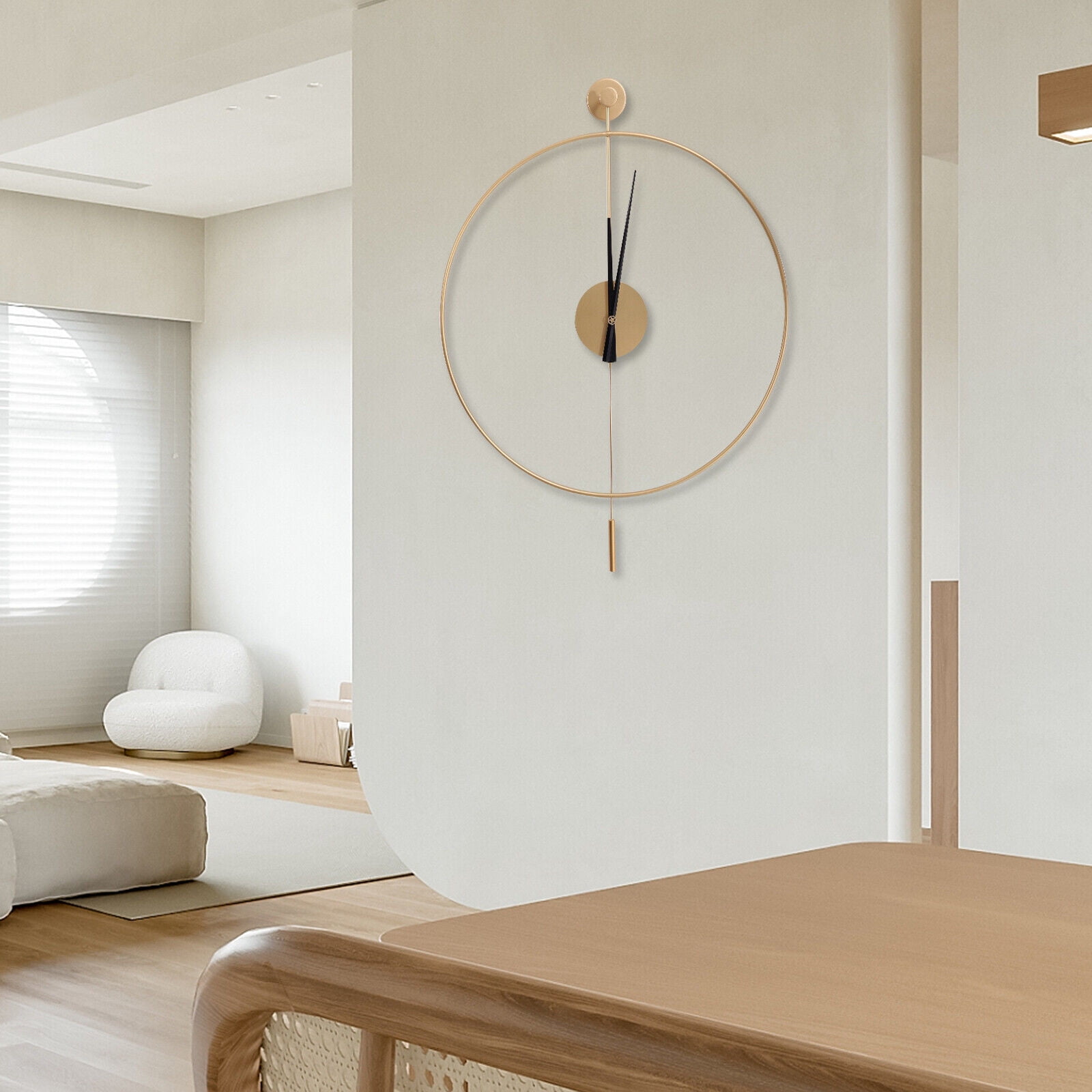 Swing Wall Clock Modern Design Silent Quartz Movement Elegant Living ...