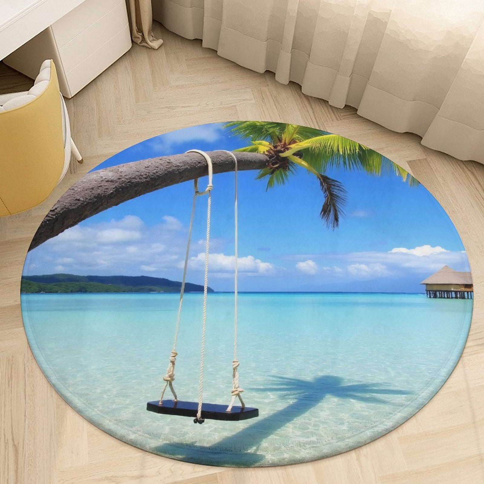 Swing by The Tropical Beach Round Area Rugs for Bedroom Living Room ...