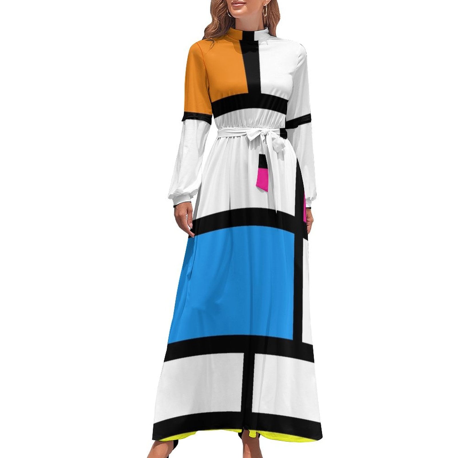 Swinging 60s Mondrian Mod Long Dress evening dress ladies dresses with ...