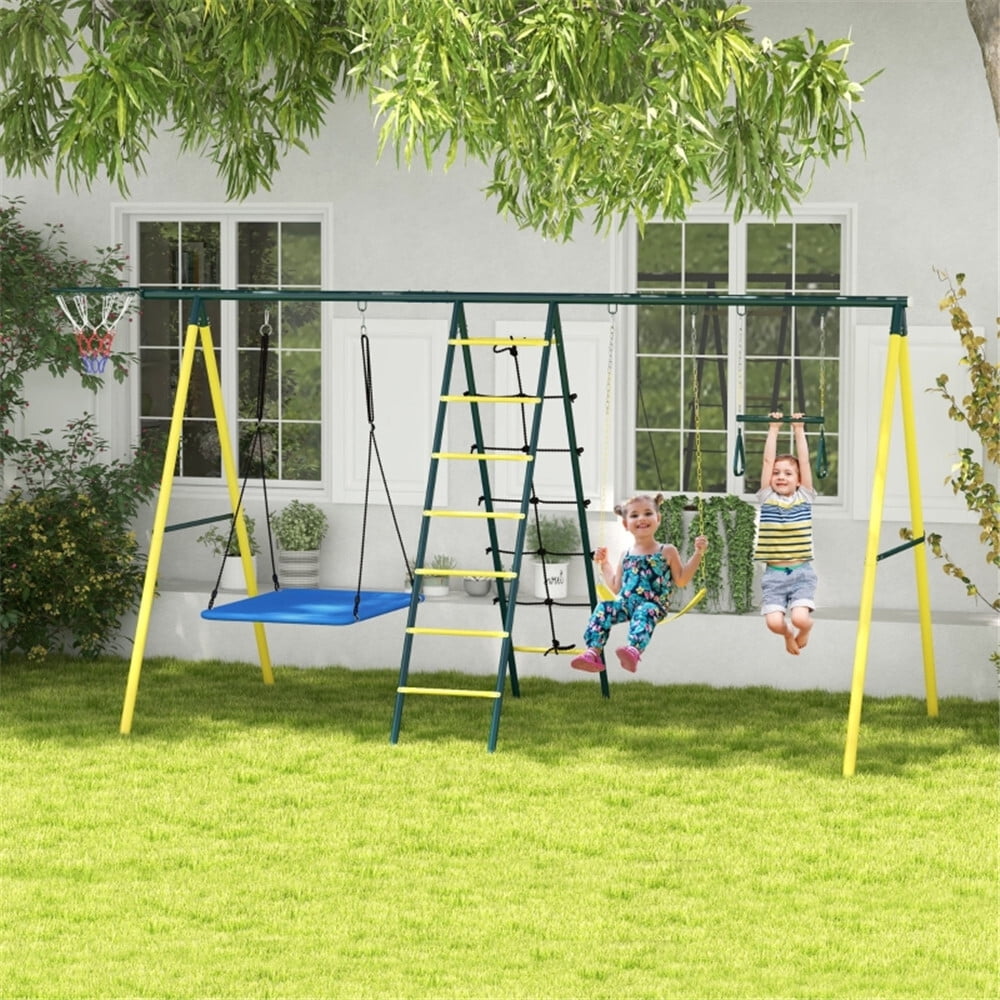 Swinging and Climbing Set, Multi-functional Spinning Nest Swing with ...