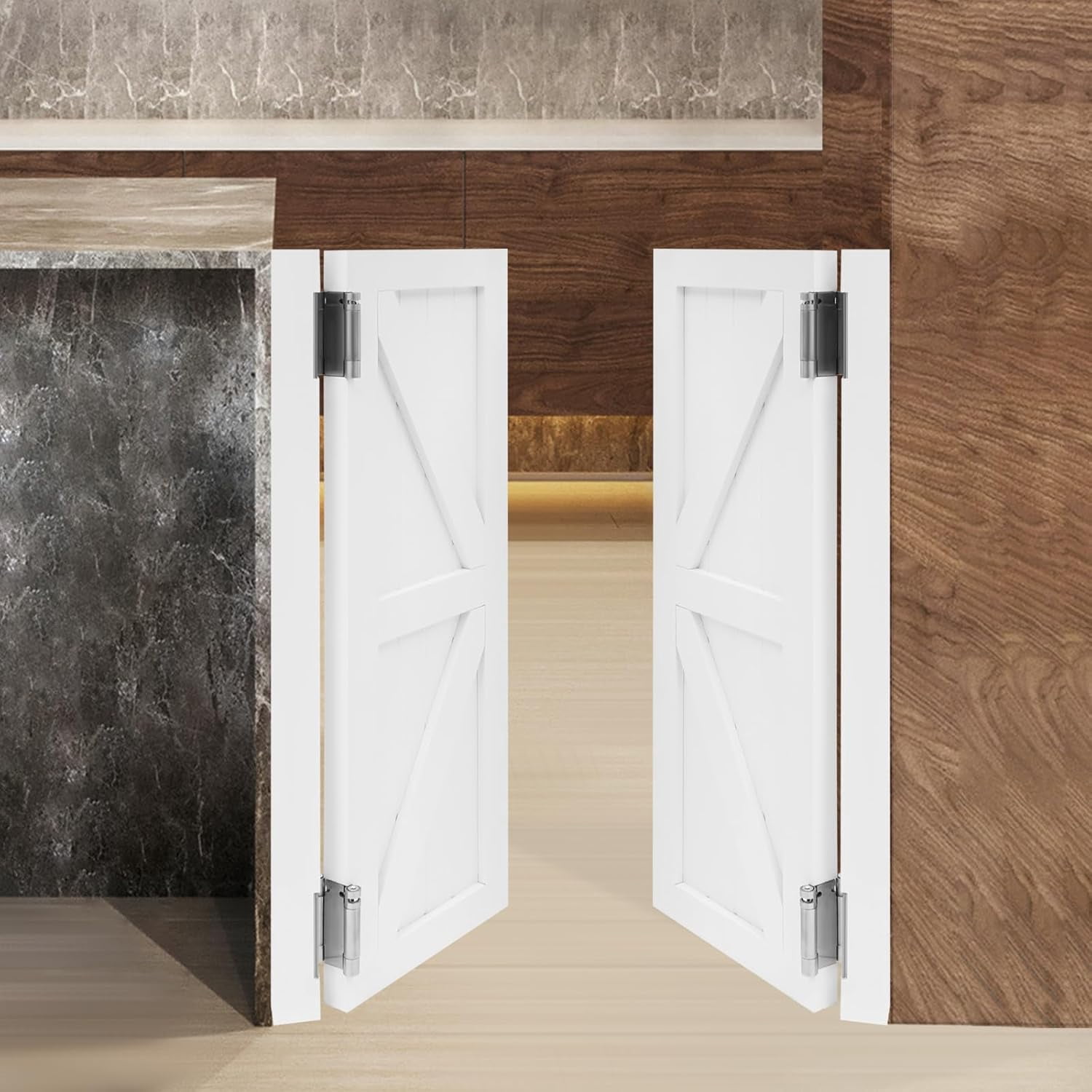 Swinging Door, Interior Pine Wood Cafe Doors, Auto Close Partition Door ...