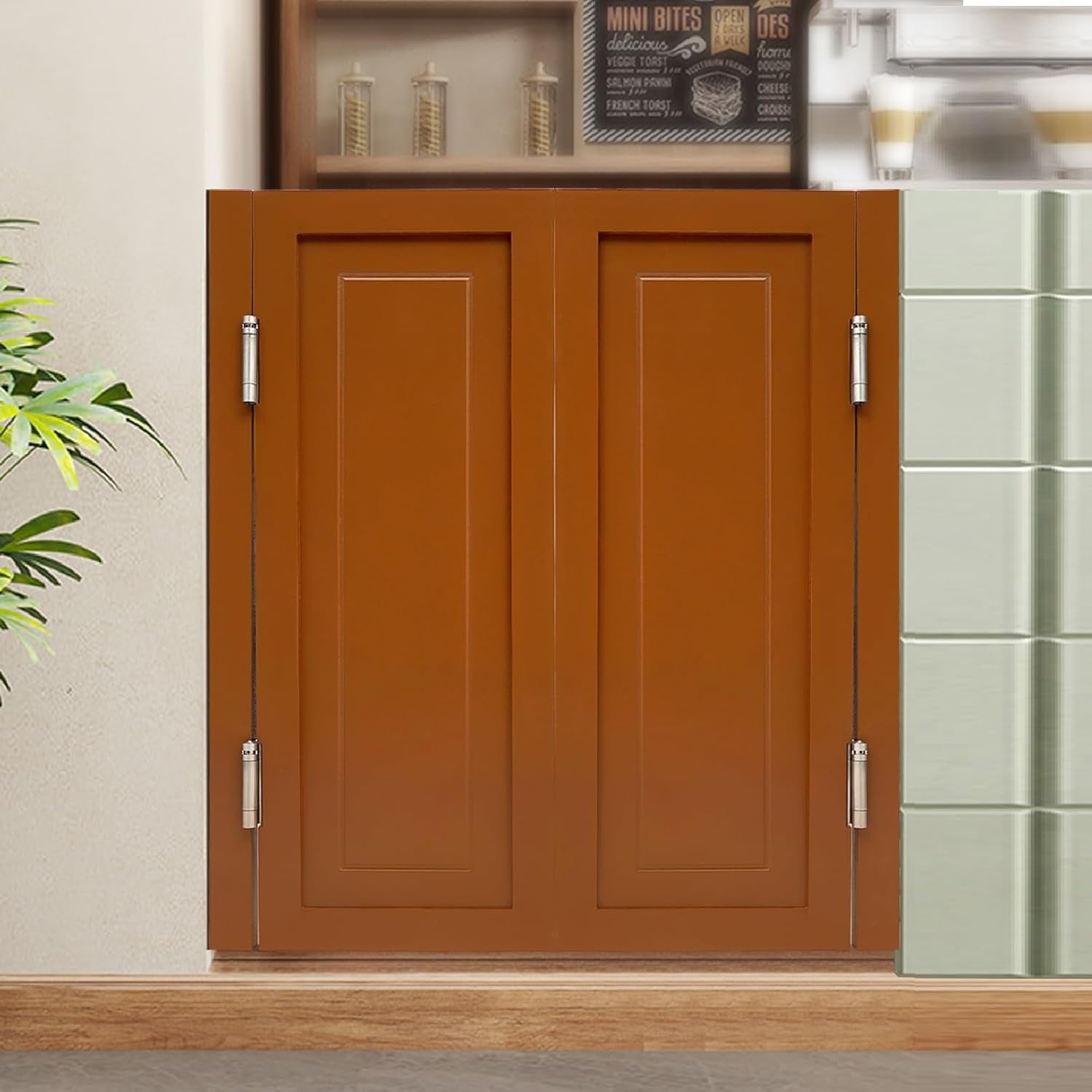 Swinging Doors Cafe Doors, Interior Solid Wood Swing Door with Metal ...