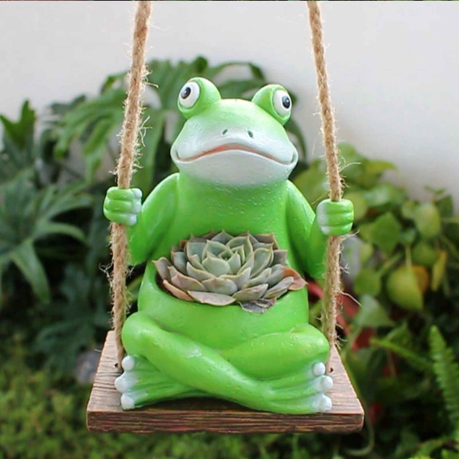 Swinging Frog Plant Pot Flower Pot Resin Frog Succulent Planter Pot for ...