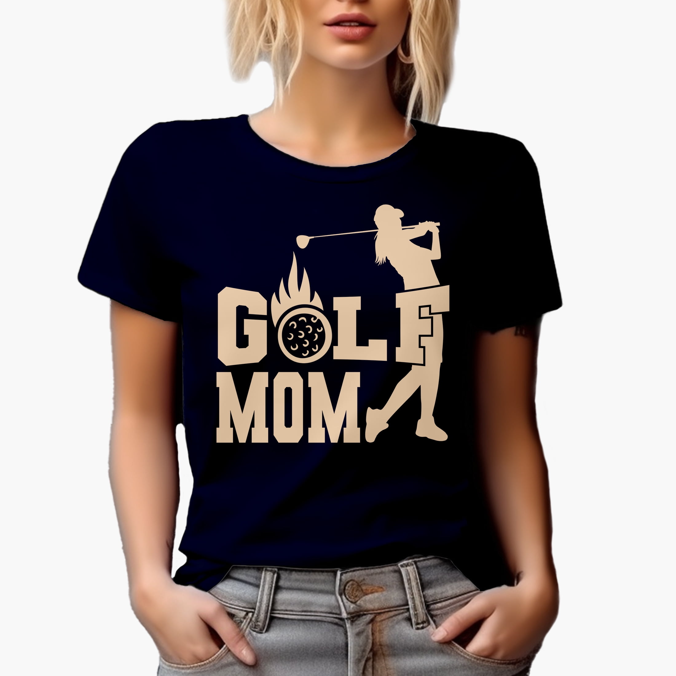 Swinging Golf Mom with a Swinging Woman or Mother Golf Player, Golfing ...