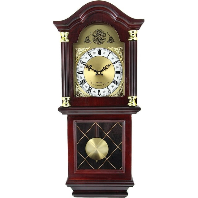 Swinging Pendulum Wall Clock, Cherry Oak - Walmart.com