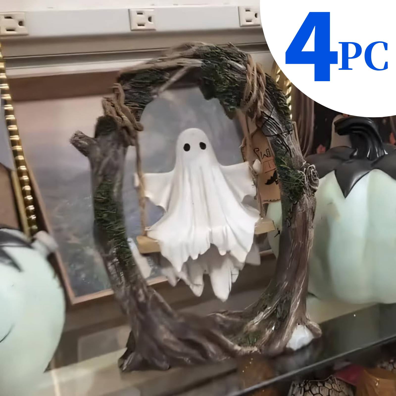 Swinging Shadows: Ghost On a Tree Swing, Cute Swinging Ghost Halloween ...