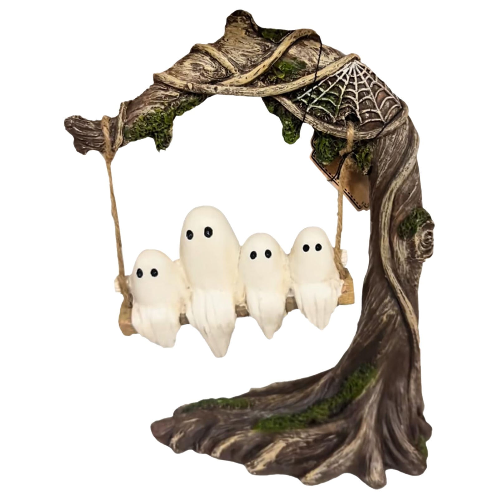 Swinging Shadows: Ghost on a Tree Swing, Halloween Swing Ghost Ornament ...