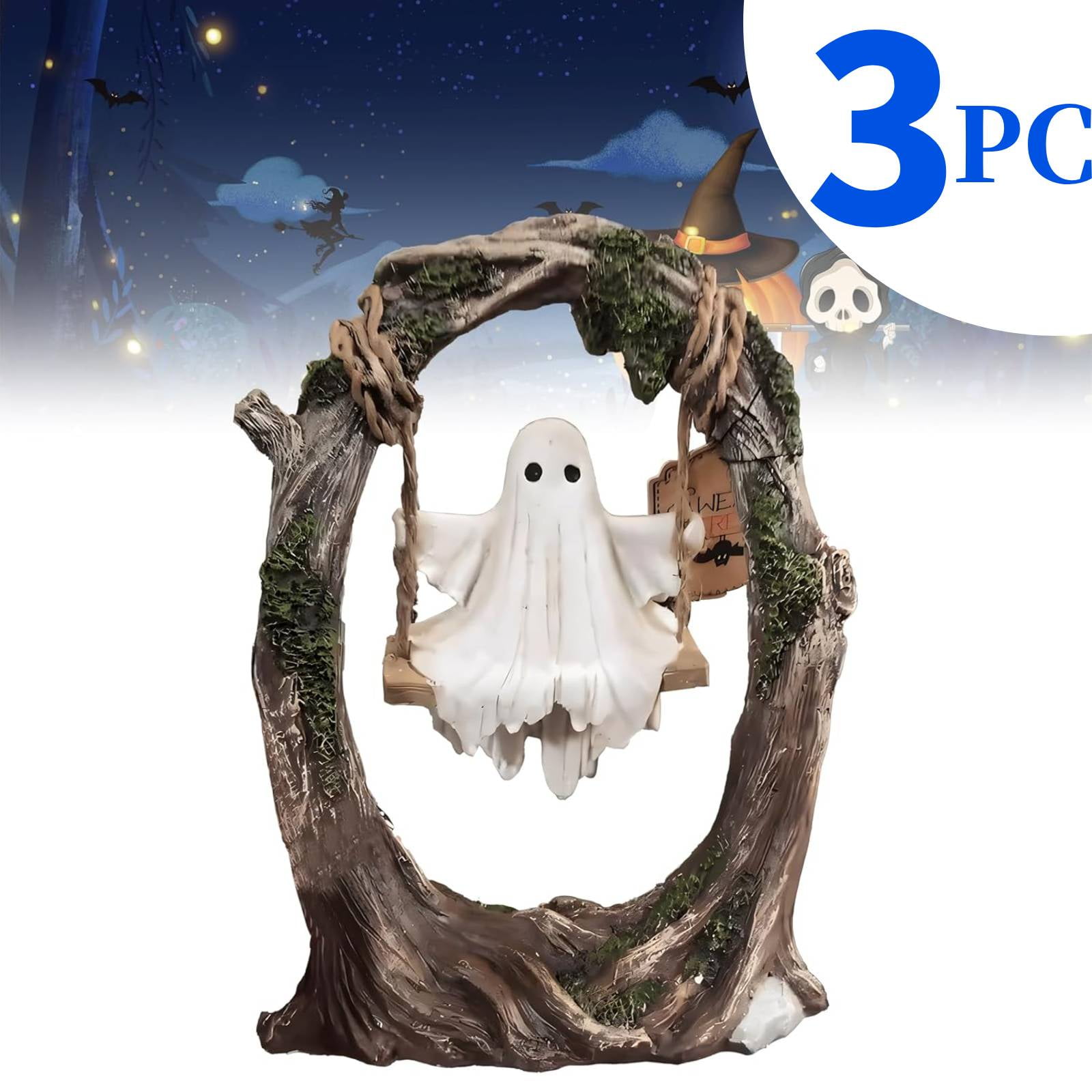 Swinging Shadows, Ghost on a Tree Swing, Halloween Swing Ghost ...