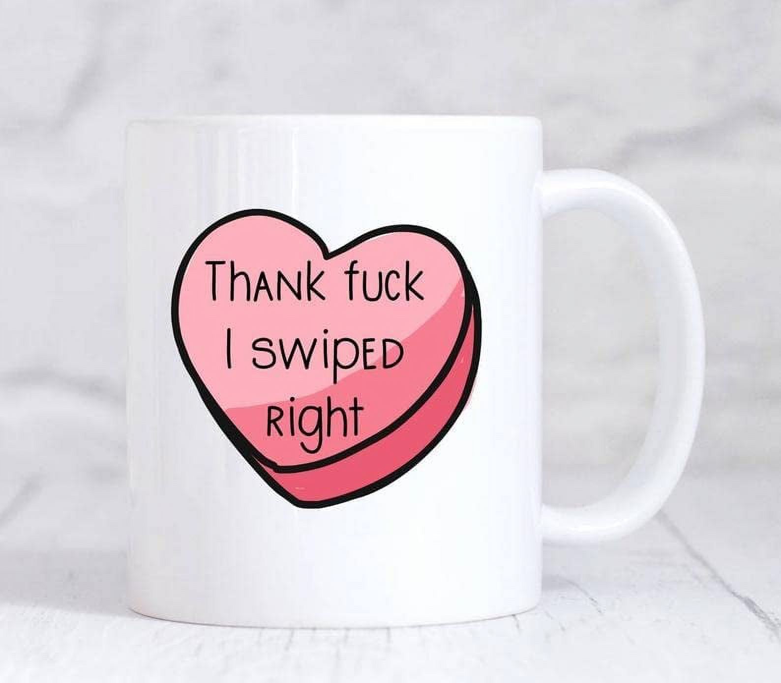 Swipe Right heart Mugs Romantic Valentines Day Decor Mugs Funny Quote ...