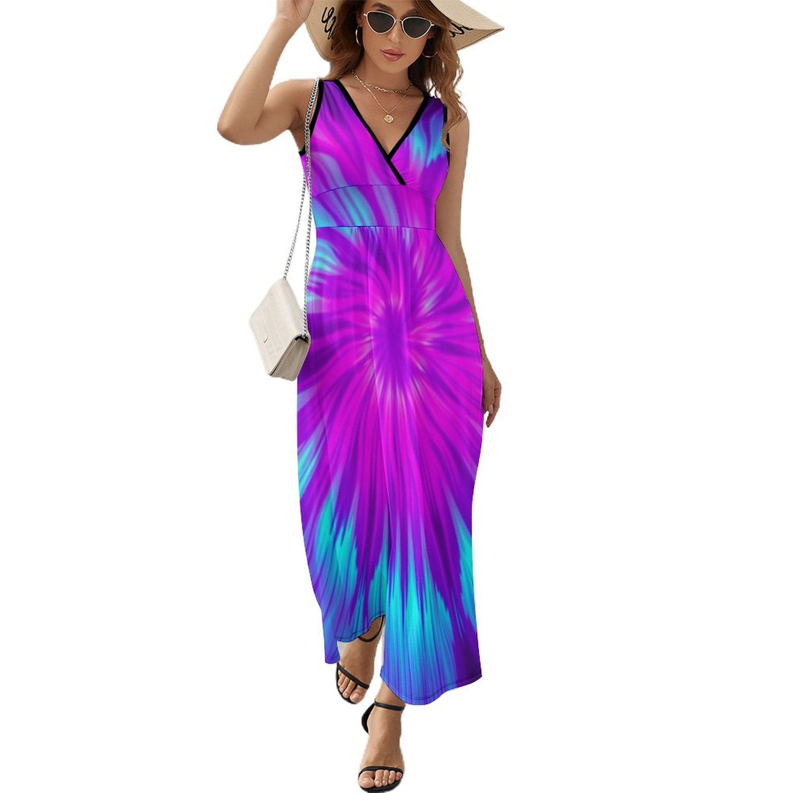 Swirl And Colorful Rainbow Tie Dye Sleeveless Dress Luxury Dresses For ...