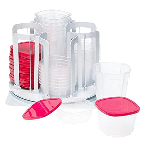 Swirl Around Smart Spin Storage Container Organizer System Lids Clear ...