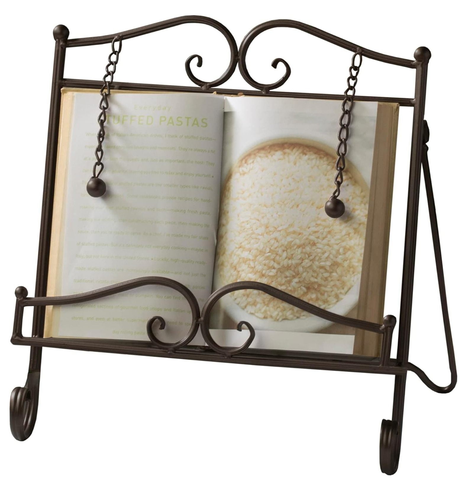 Swirl Design Metal Cookbook Stand, Tablet, iPad, Catalog, Cookbook ...