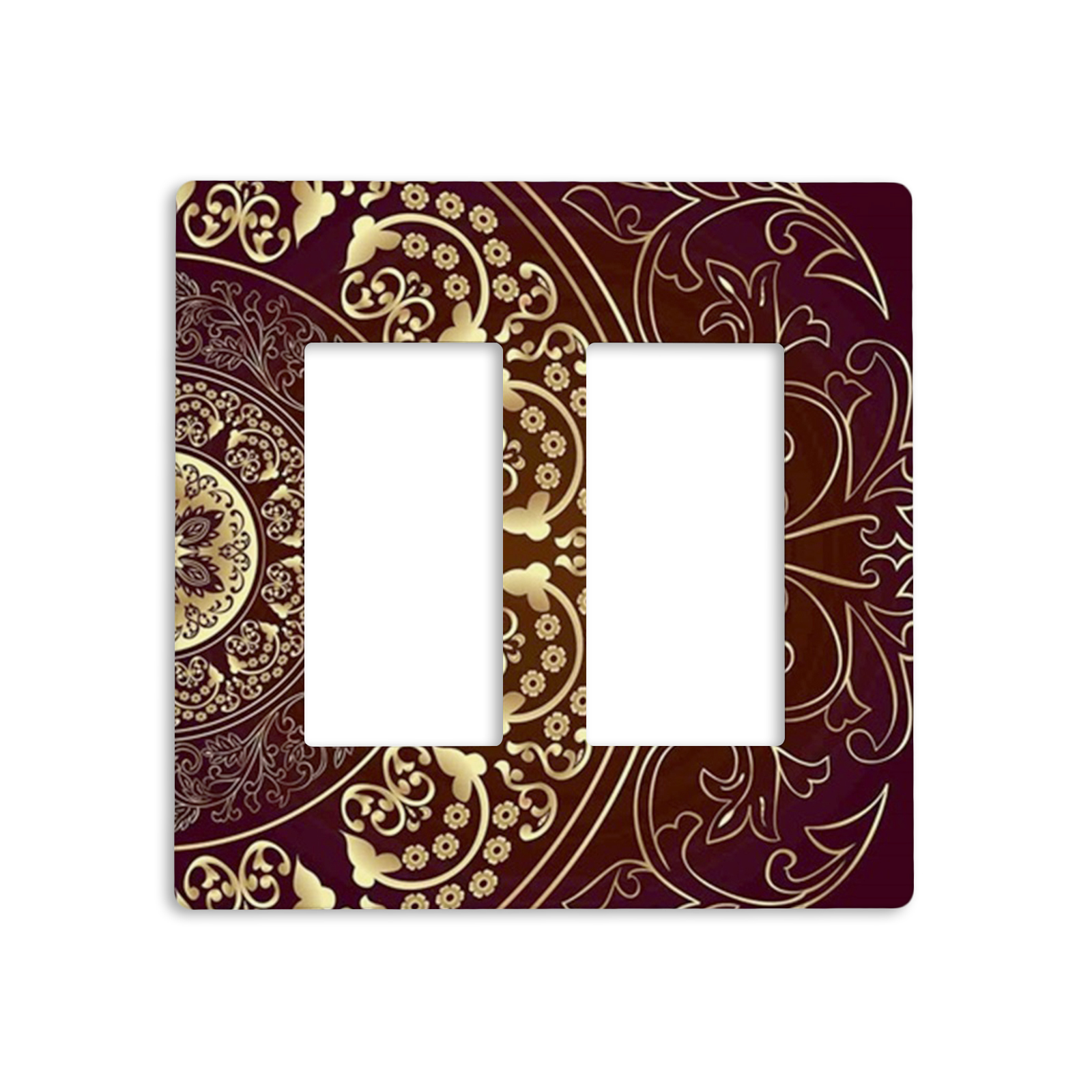 Swirl Floral,Duplex Outlet Plate Wall Plate,Swirled Floral Leaves Art ...