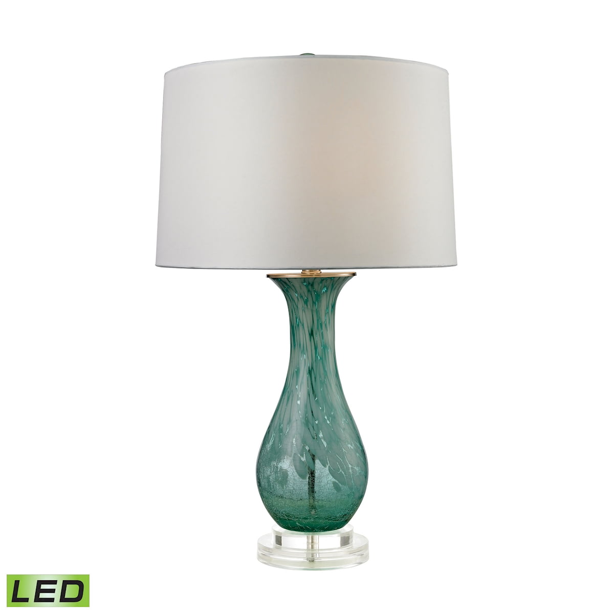 Swirl Glass Table Lamp in Aqua - LED - Walmart.com